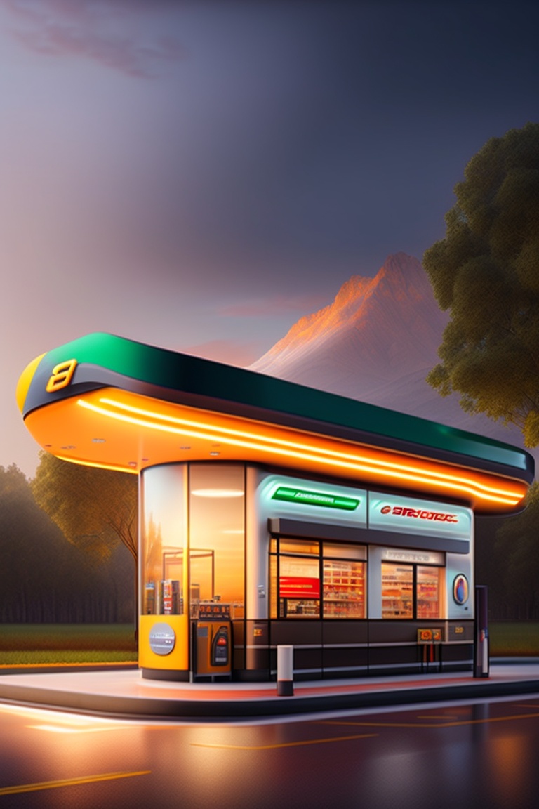 Lexica - Modern service station for electric vehicle with 20 stations ...