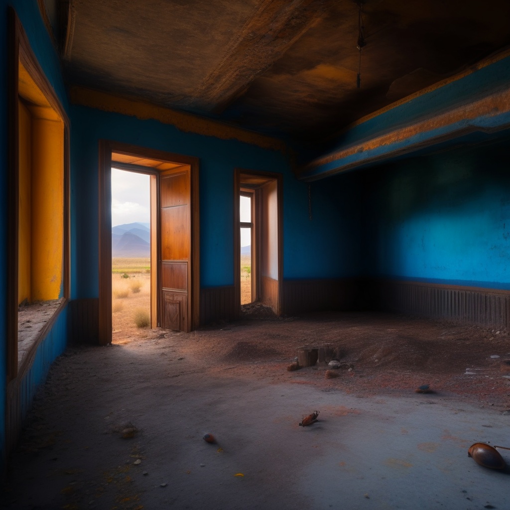 Lexica - The very old room, abandoned house, peeling walls. all walls ...