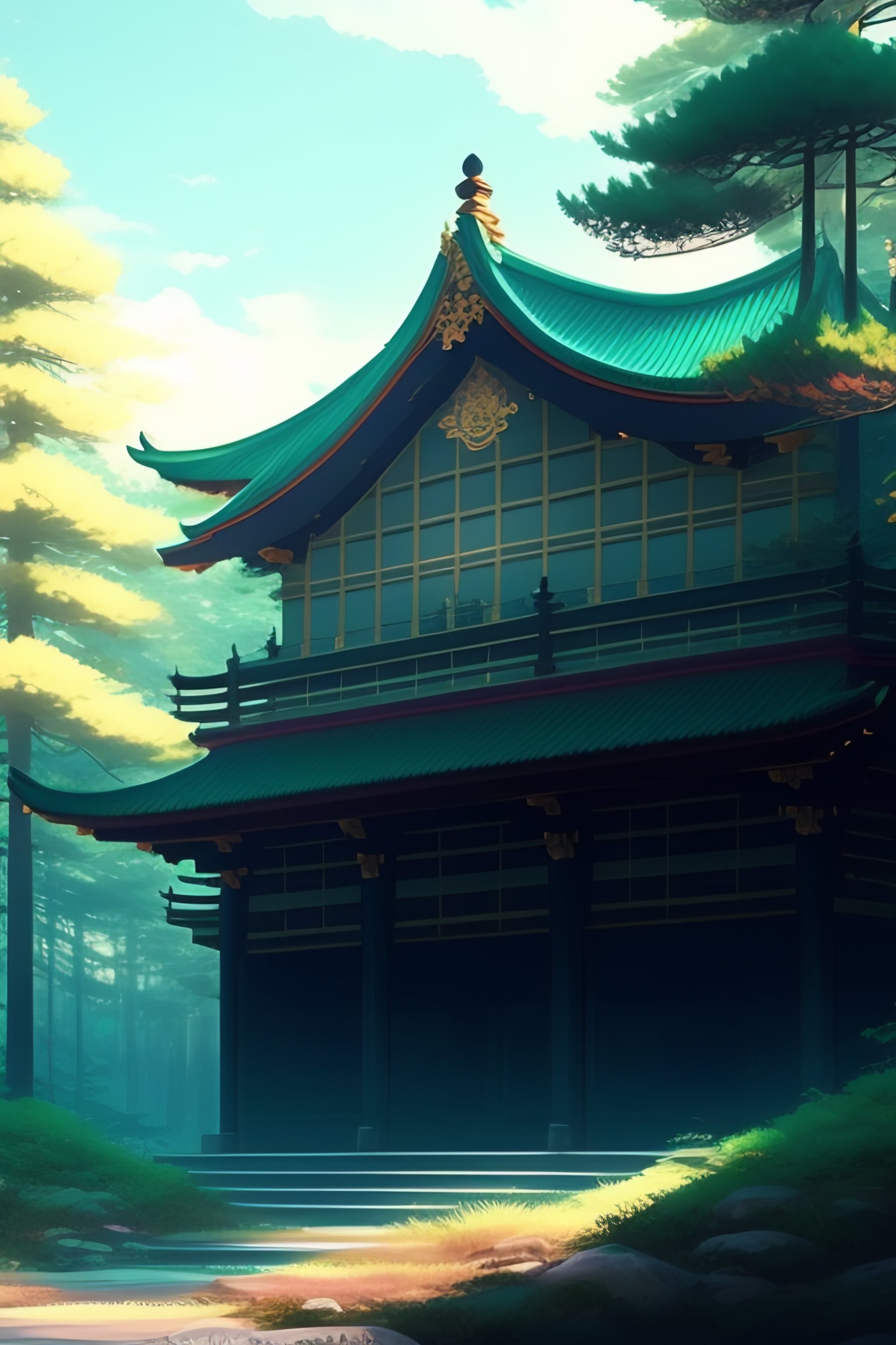 Lexica - Anime key visual of a empty abandoned library in a forest ...