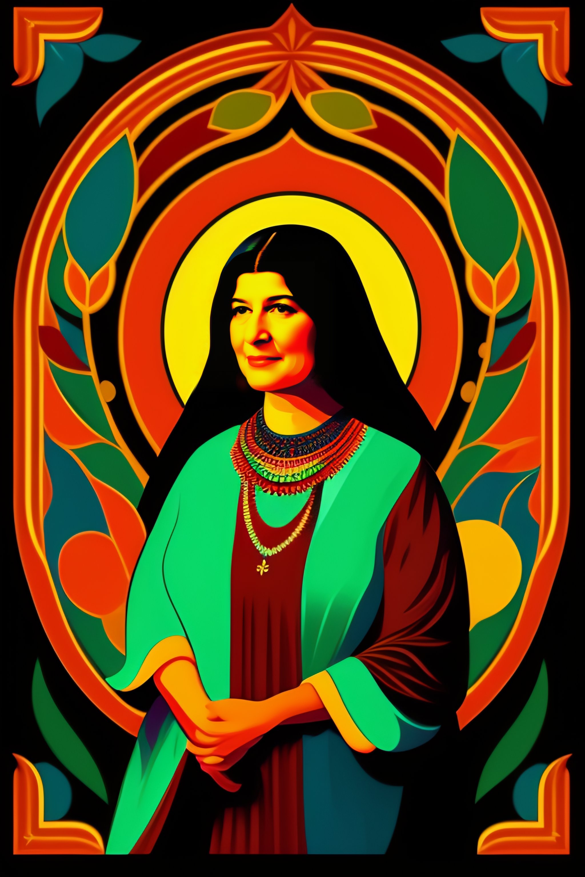 Lexica - Vector flat 2D image of Mercedes Sosa inside a small picture ...