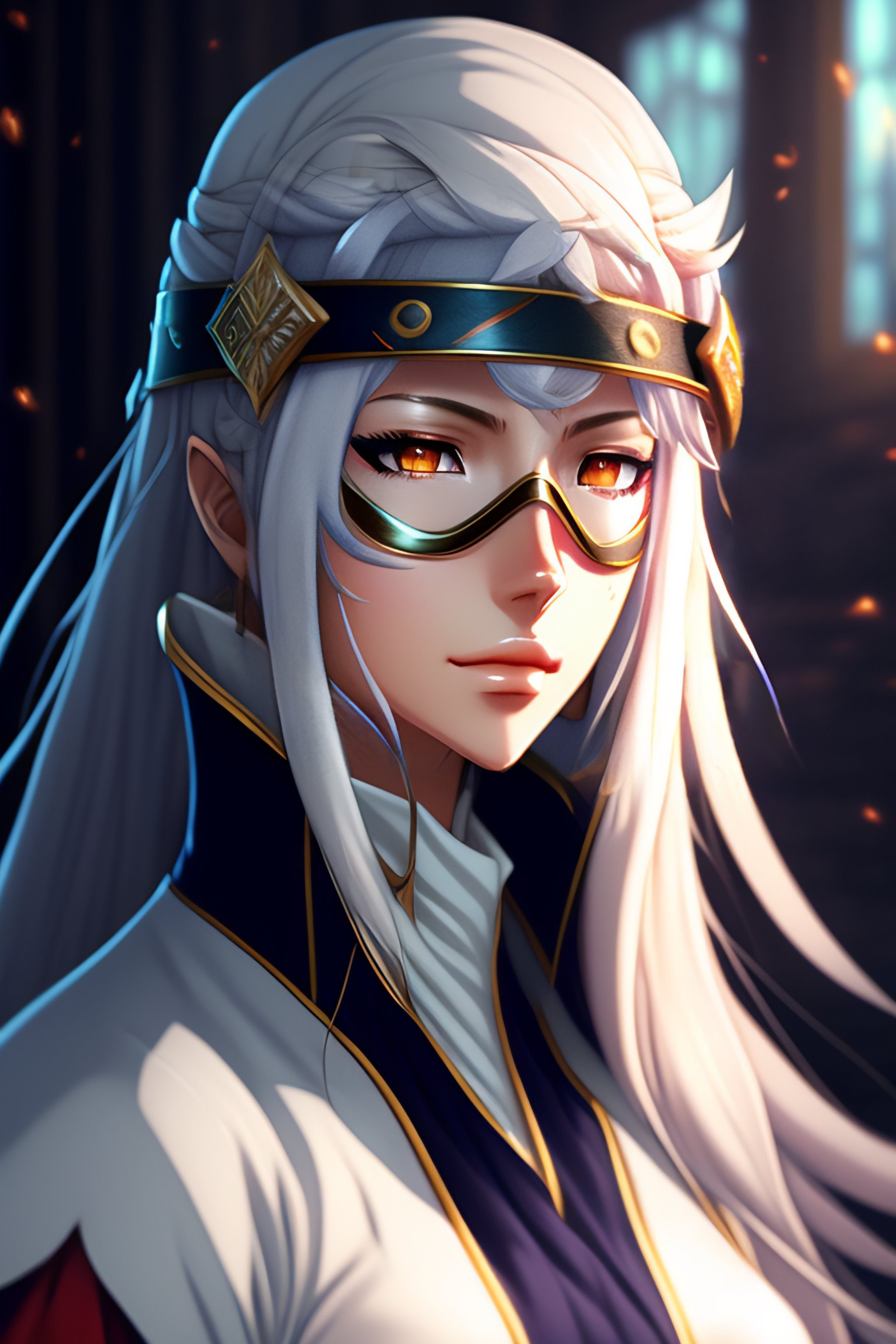 Lexica - Female cleric, anime, anime style, blindfold, blind