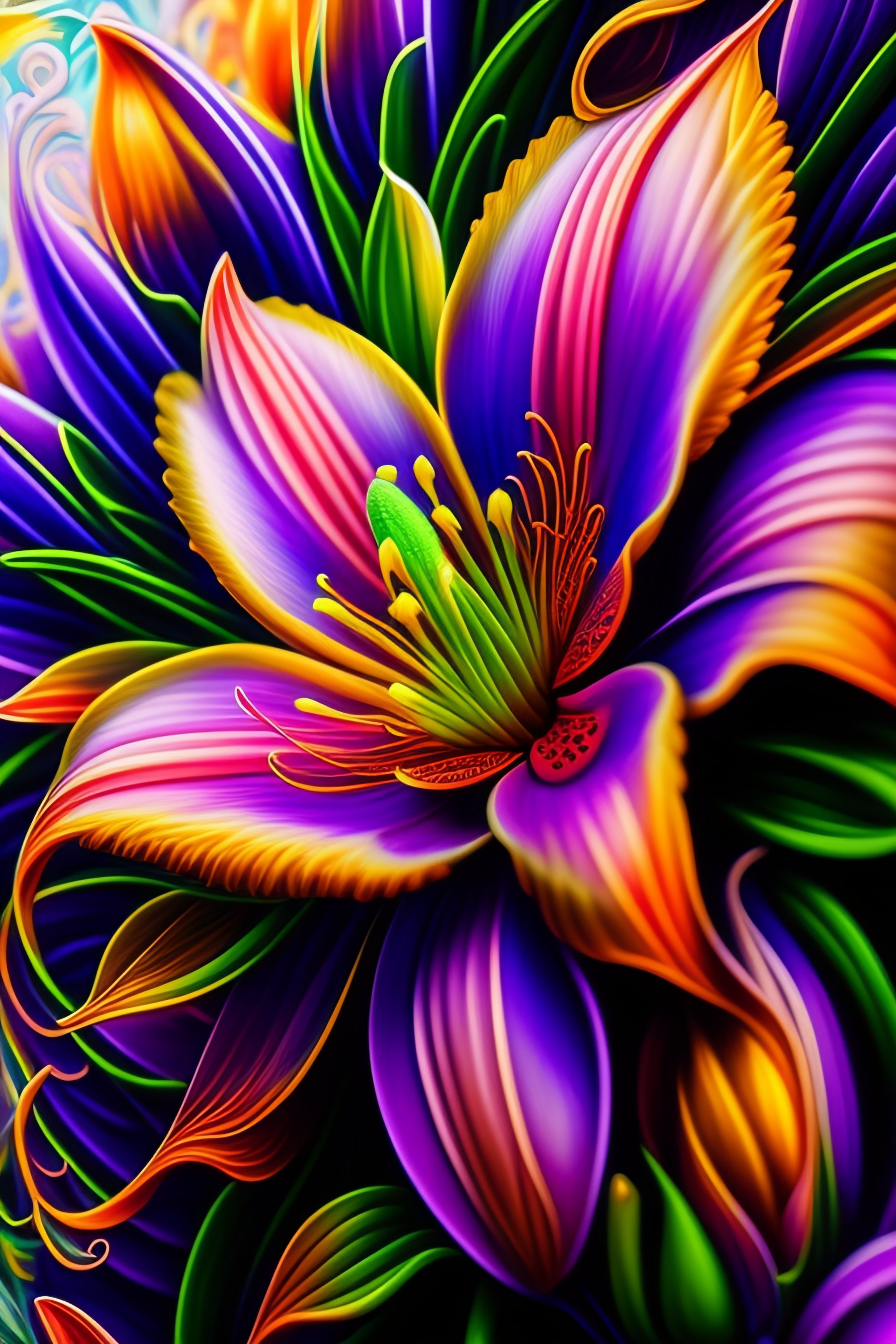 Lexica - Fine art graffiti, hyperdetailed, lily, Japanese, kolmogorov ...