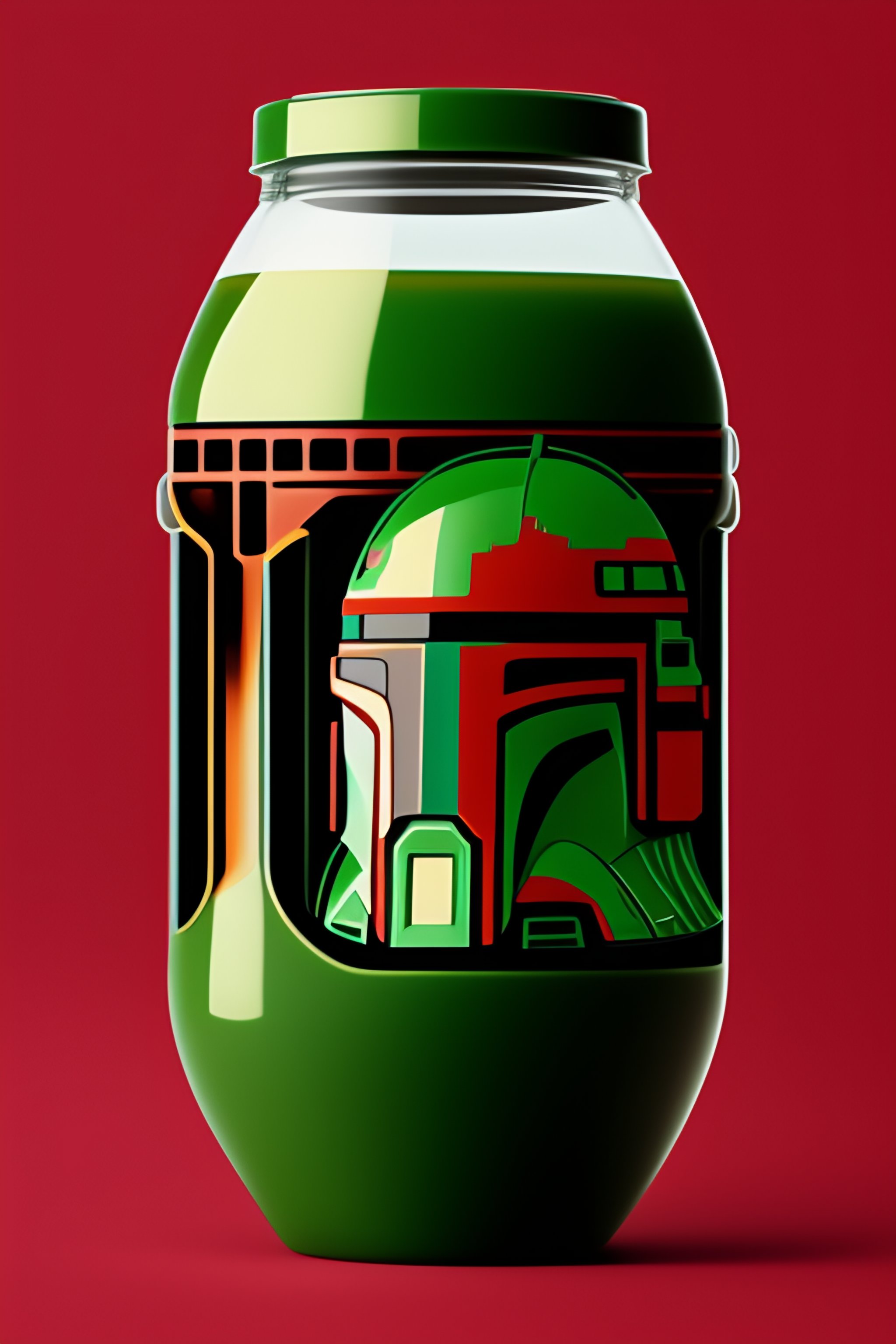 Lexica - Boba Fett in a boba tea, 3 colour portrait