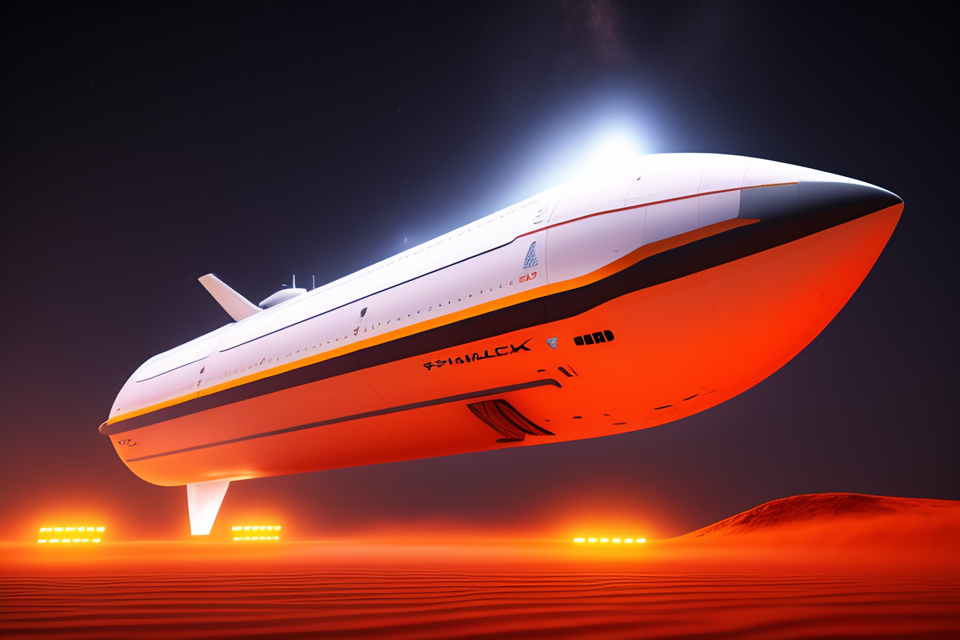 Lexica - 50mm Photograph of SpaceX starship designed by SpaceX landed ...