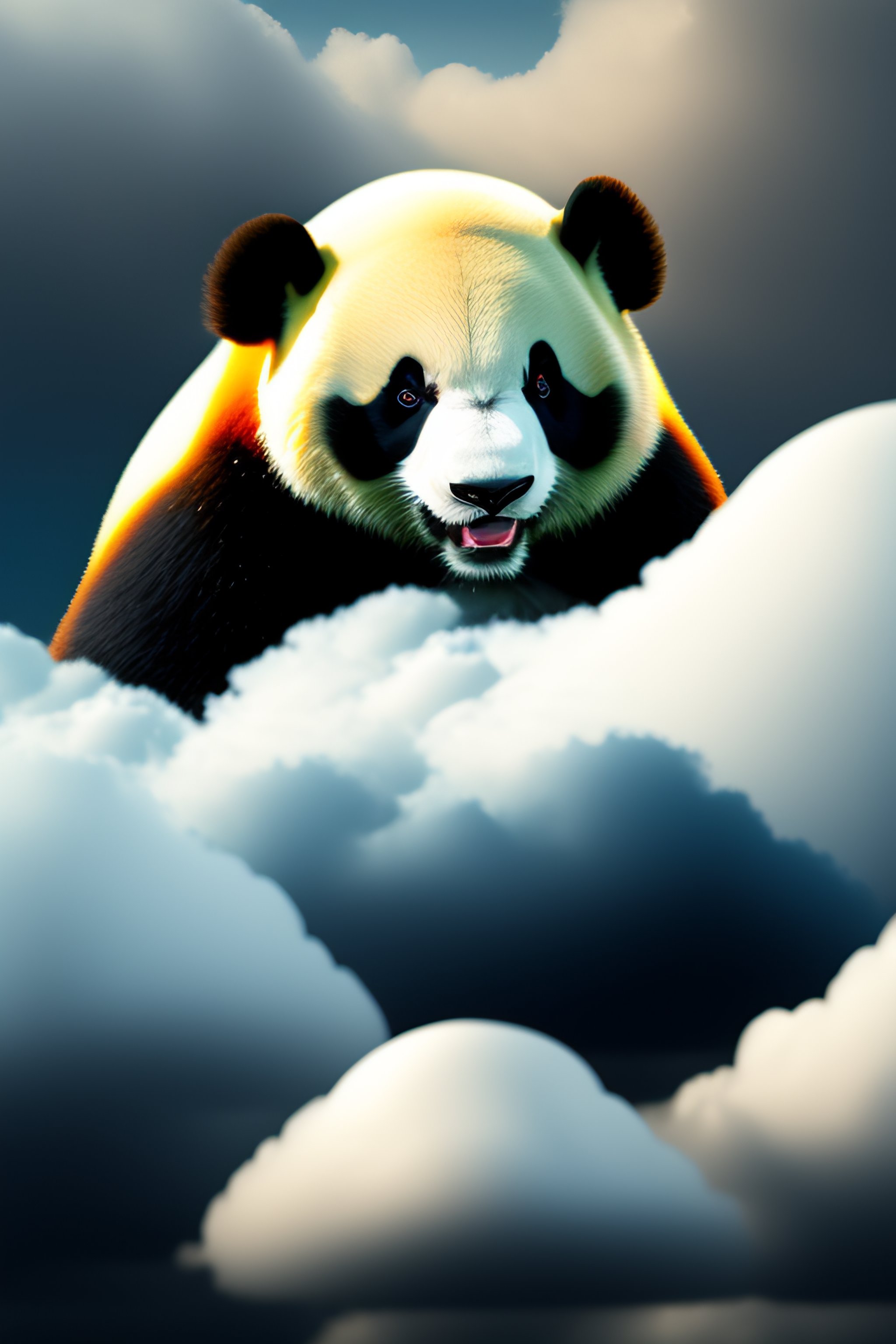 Lexica - Angry panda cloud cloudy LOGO