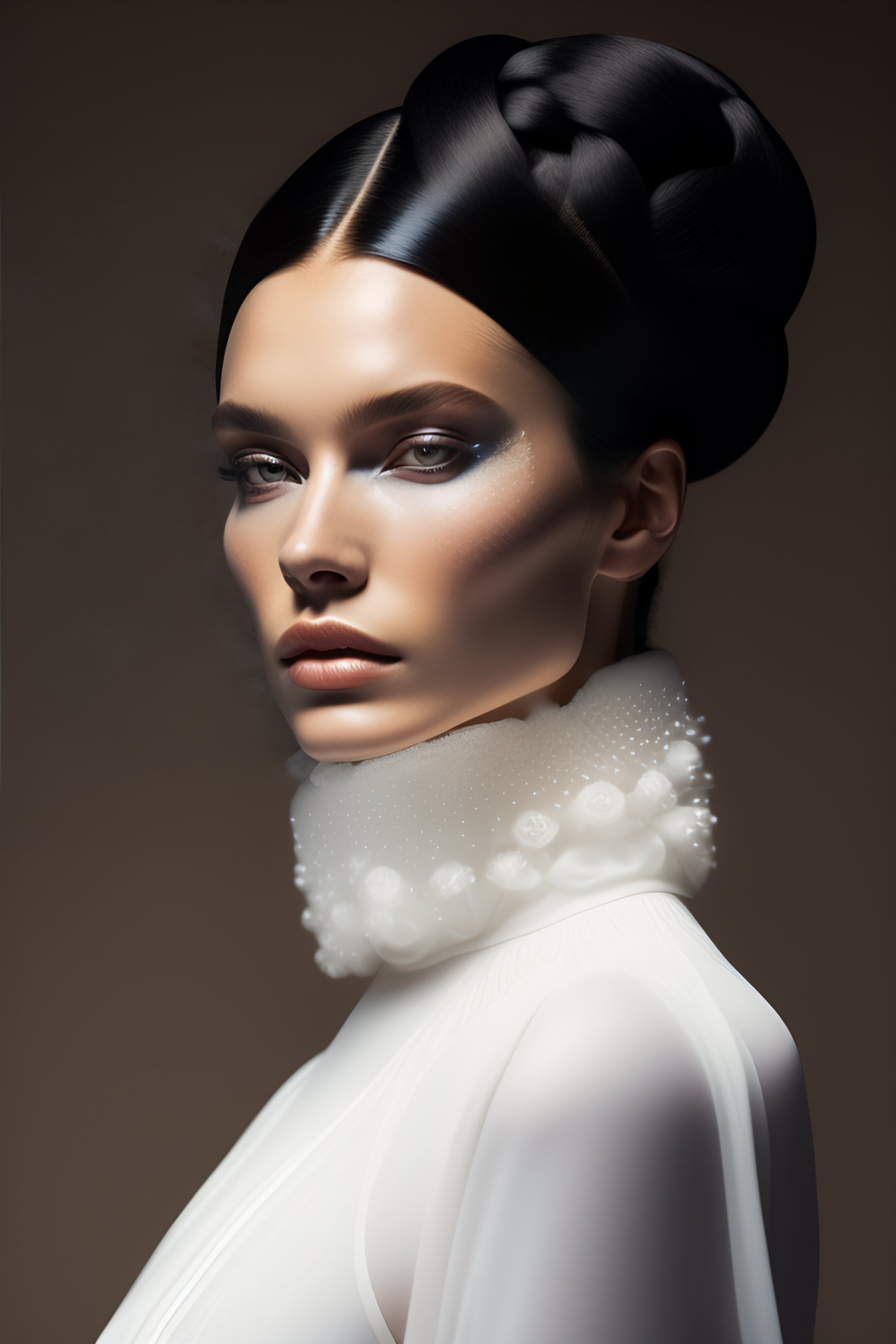 Lexica - Portrait of a woman wearing a white embroidered translucent ...