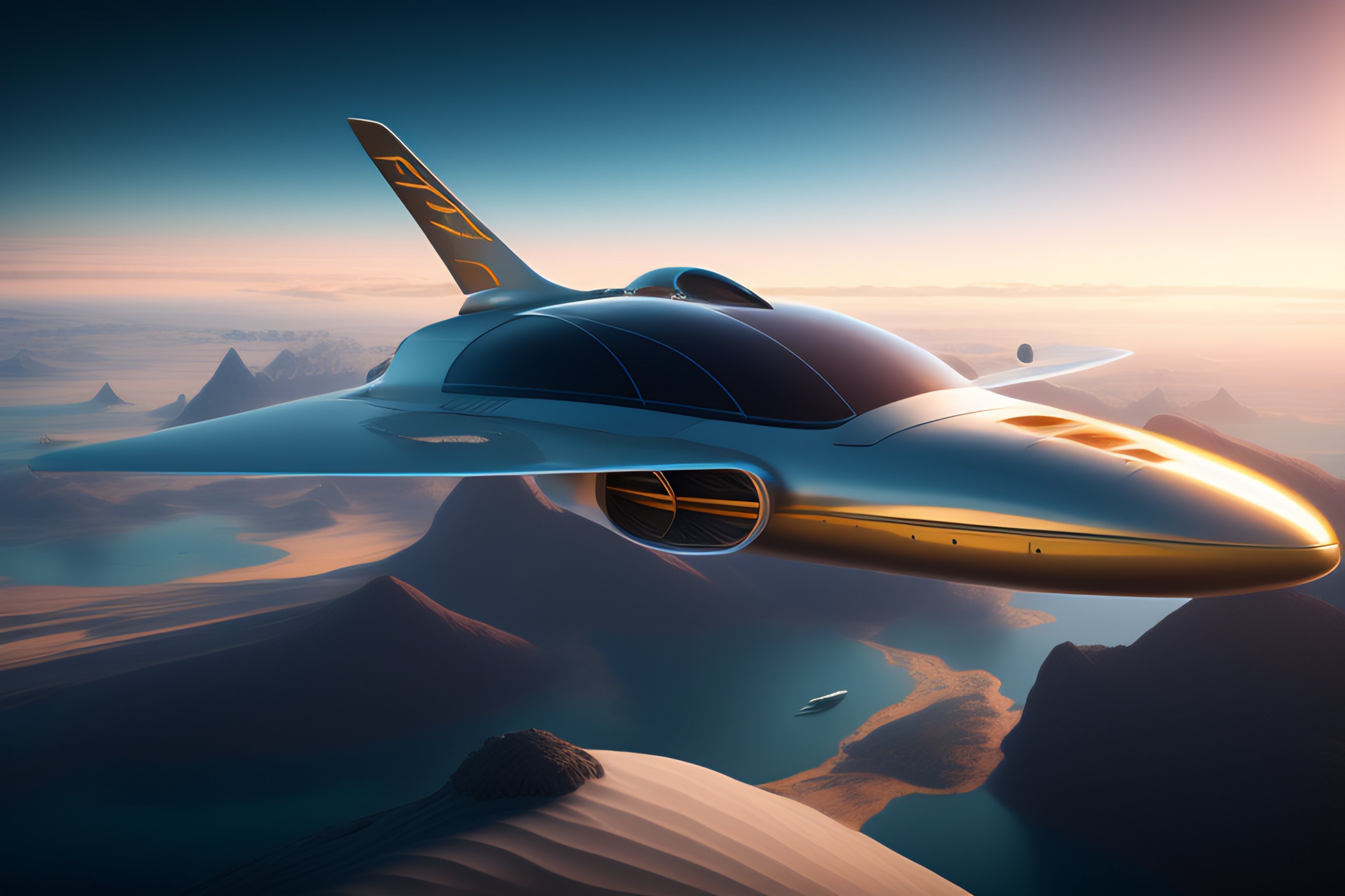 Lexica - Plane of the future created by SpaceX, in air, planet Earth ...