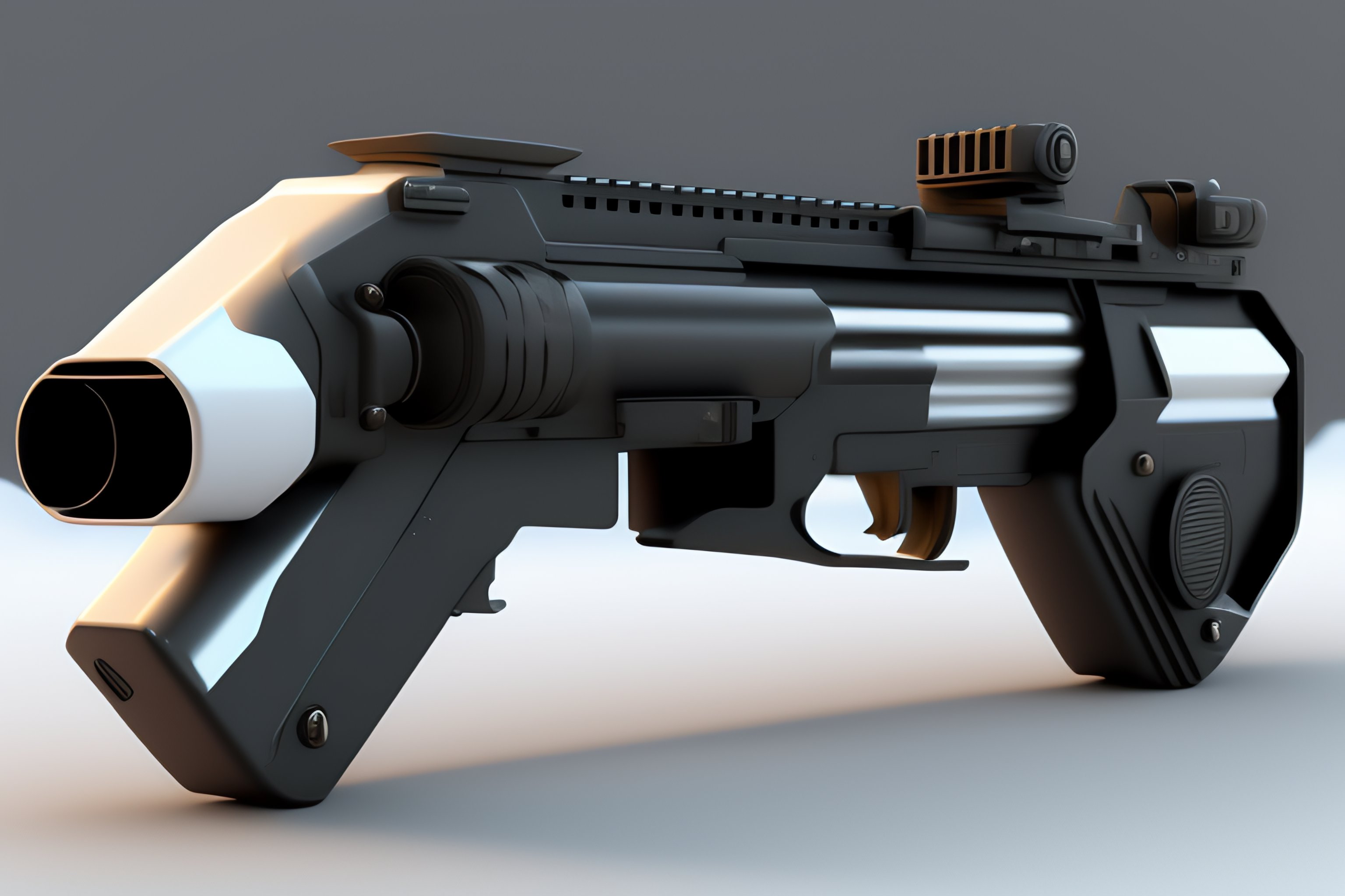 Lexica - A machine gun with a white background, a computer rendering by Micha Klein, trending on ...