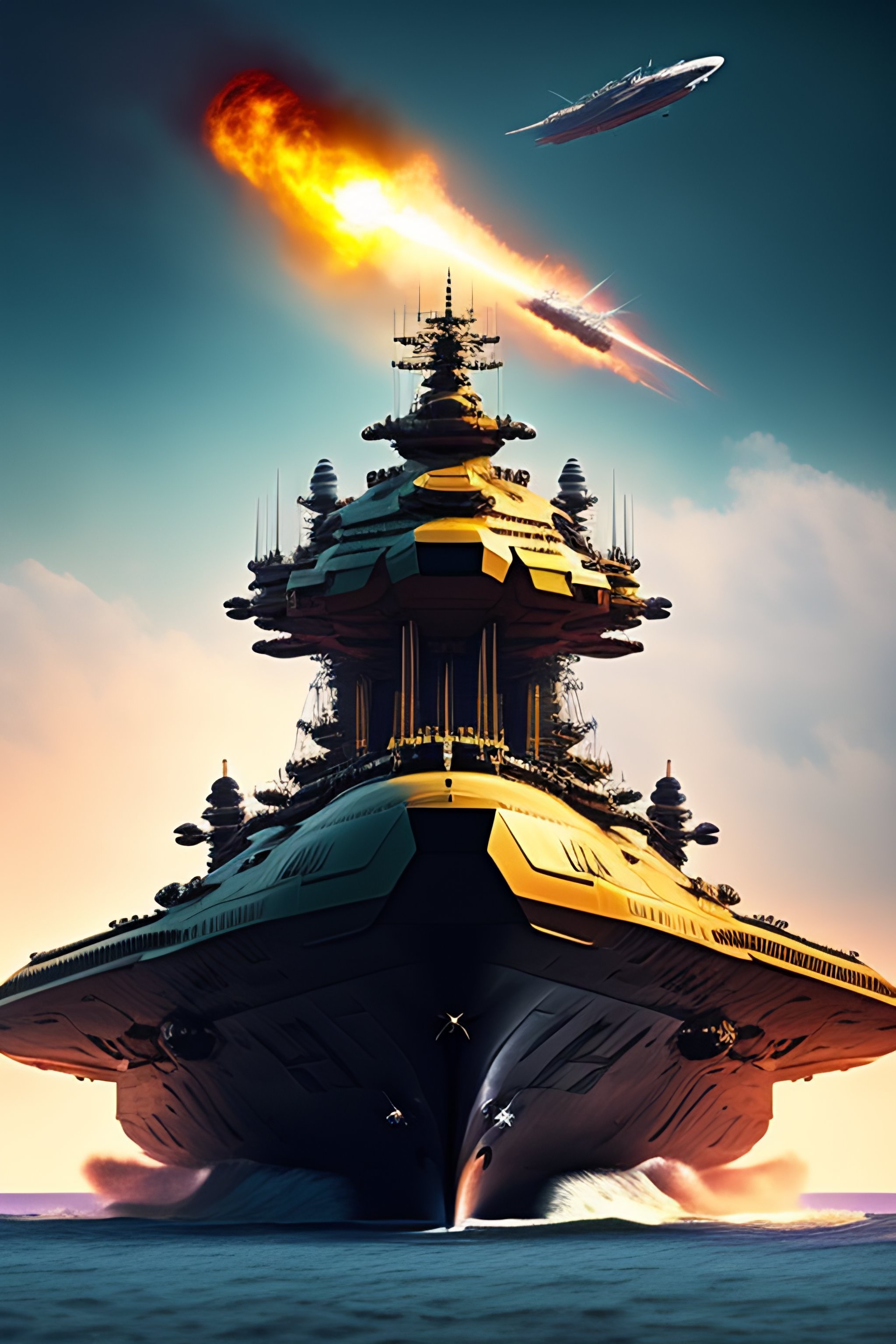 Lexica - Hostile alien battleship attacking earth