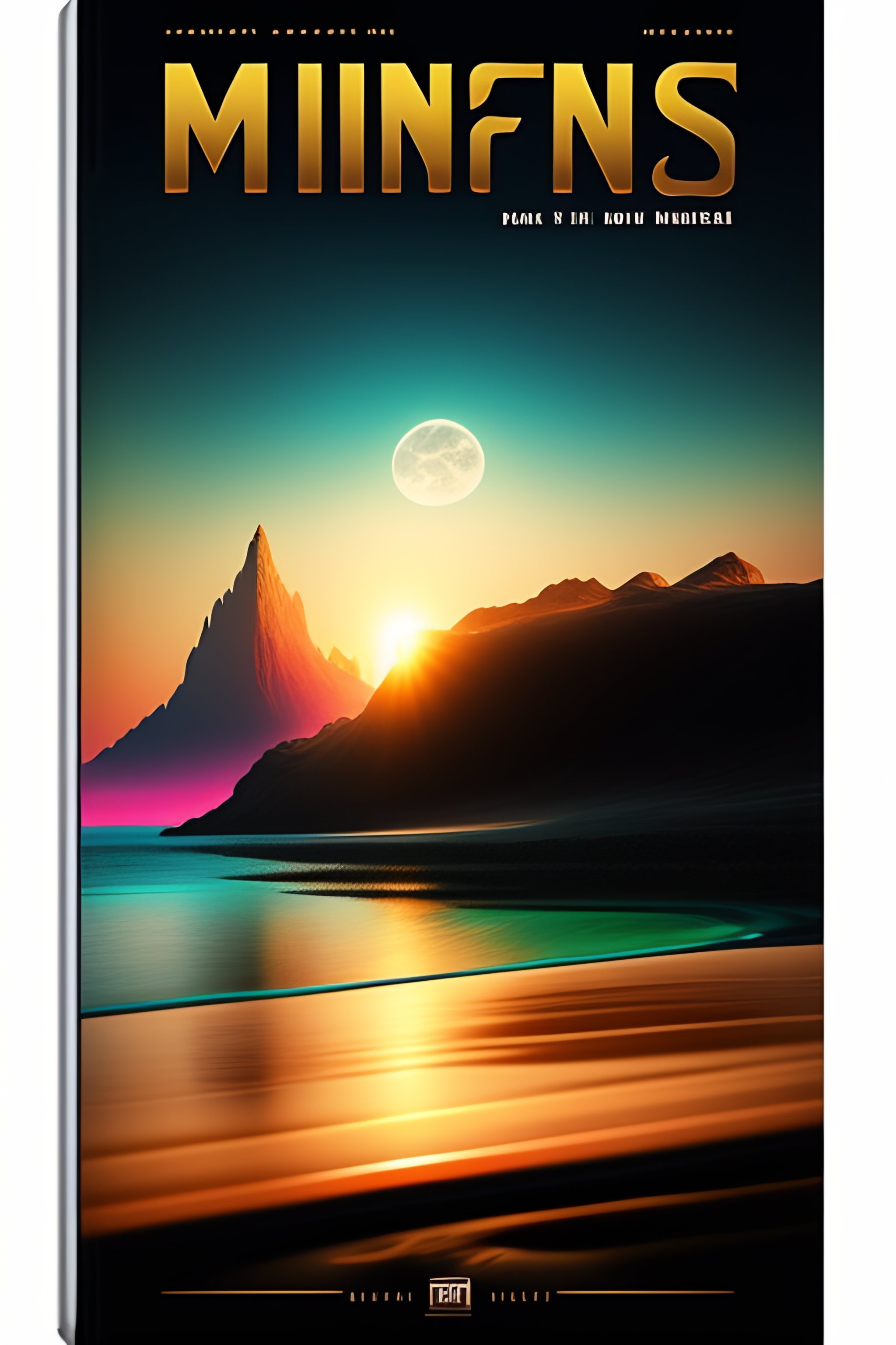 Lexica - The word " mindesigns " on an epic comic book cover, minimalistic