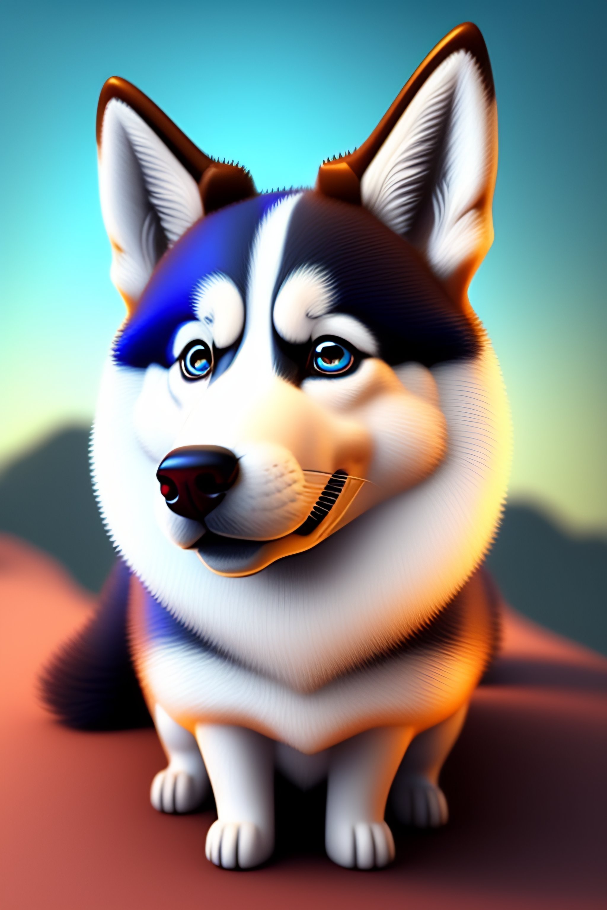 Lexica - Cute and adorable cartoon husky face, fantasy, dreamlike ...
