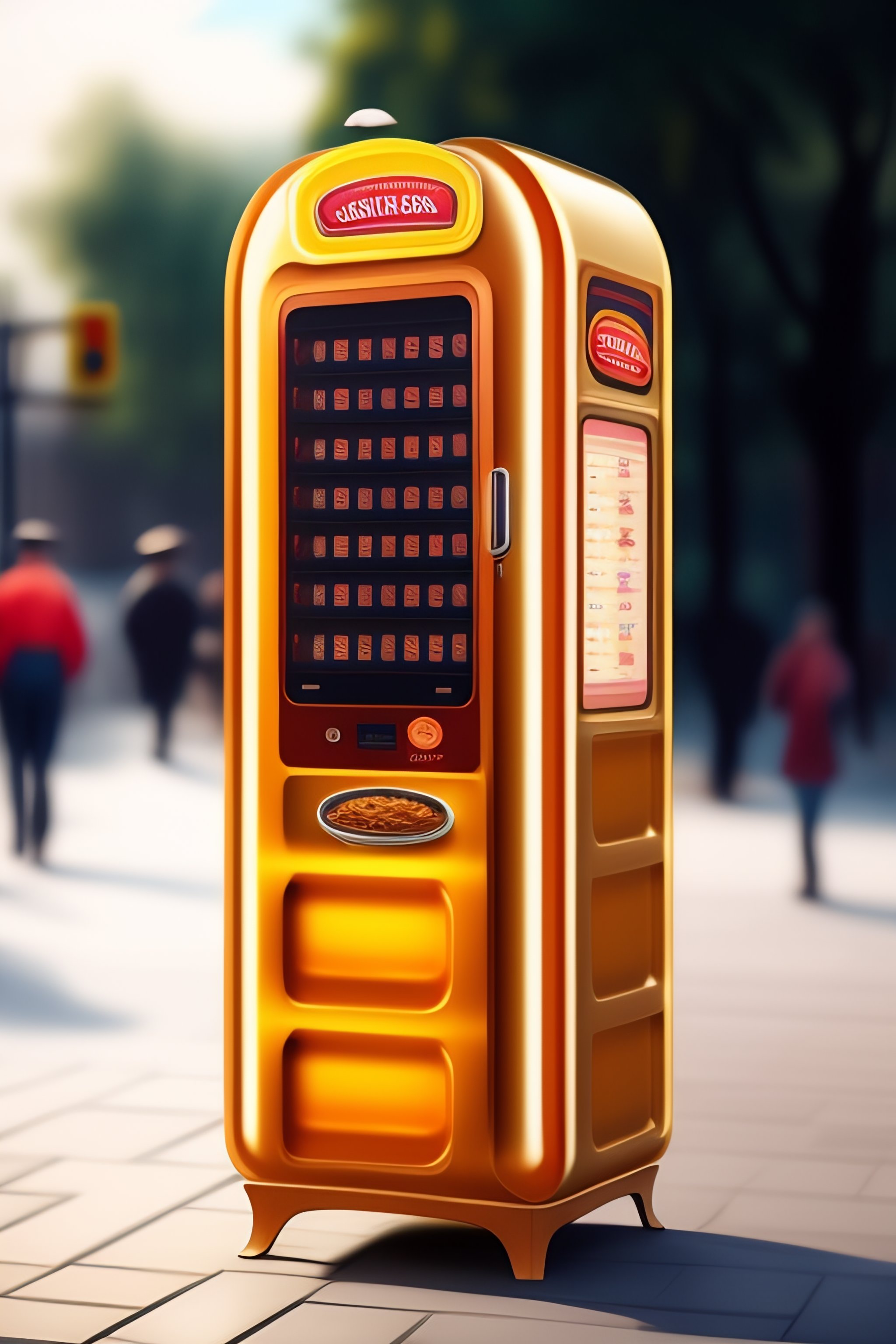 Lexica - A waffle vending machine, cute. Concept art illustration