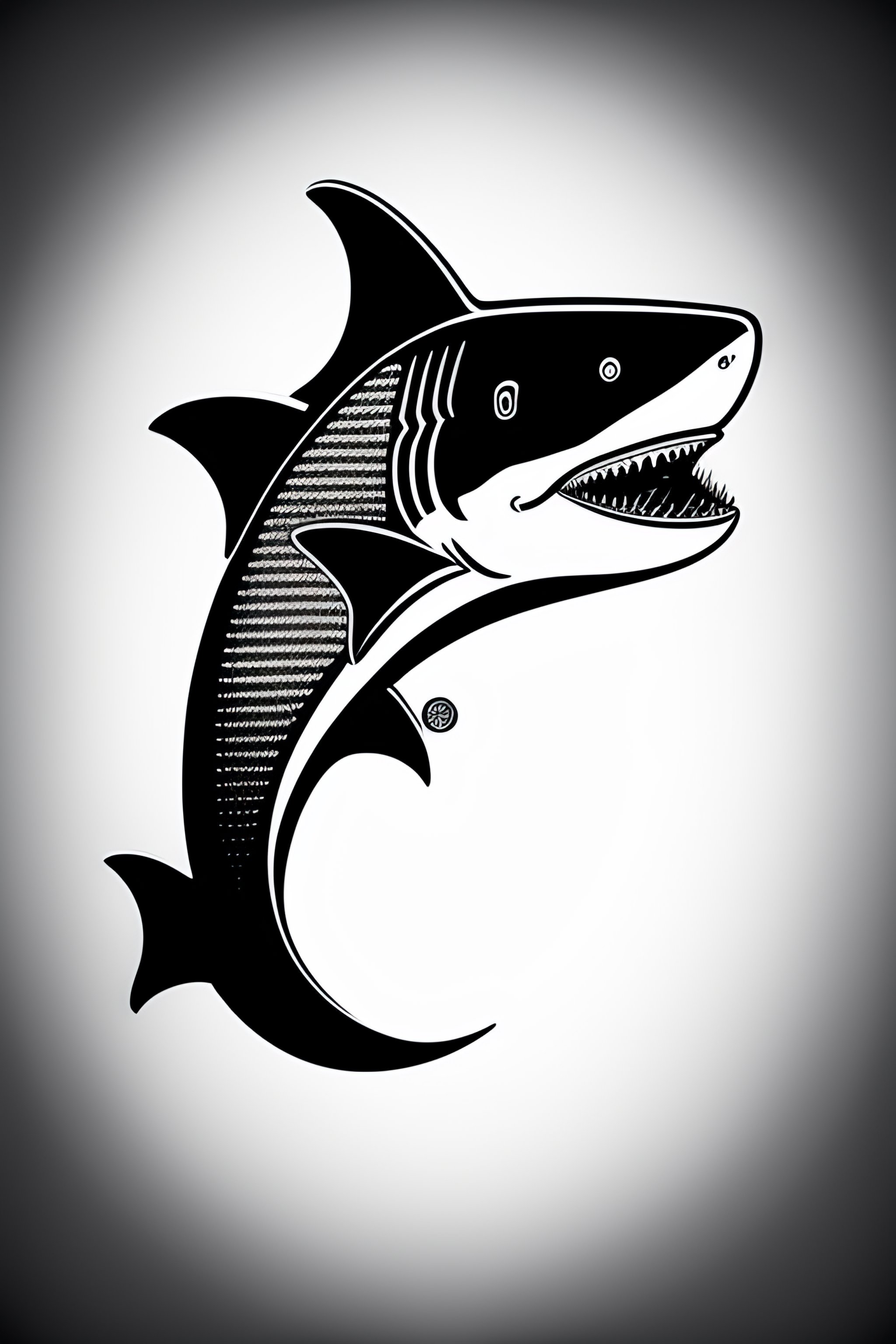 Lexica - Shark's head, logo, vector illustration, unusual, black and ...