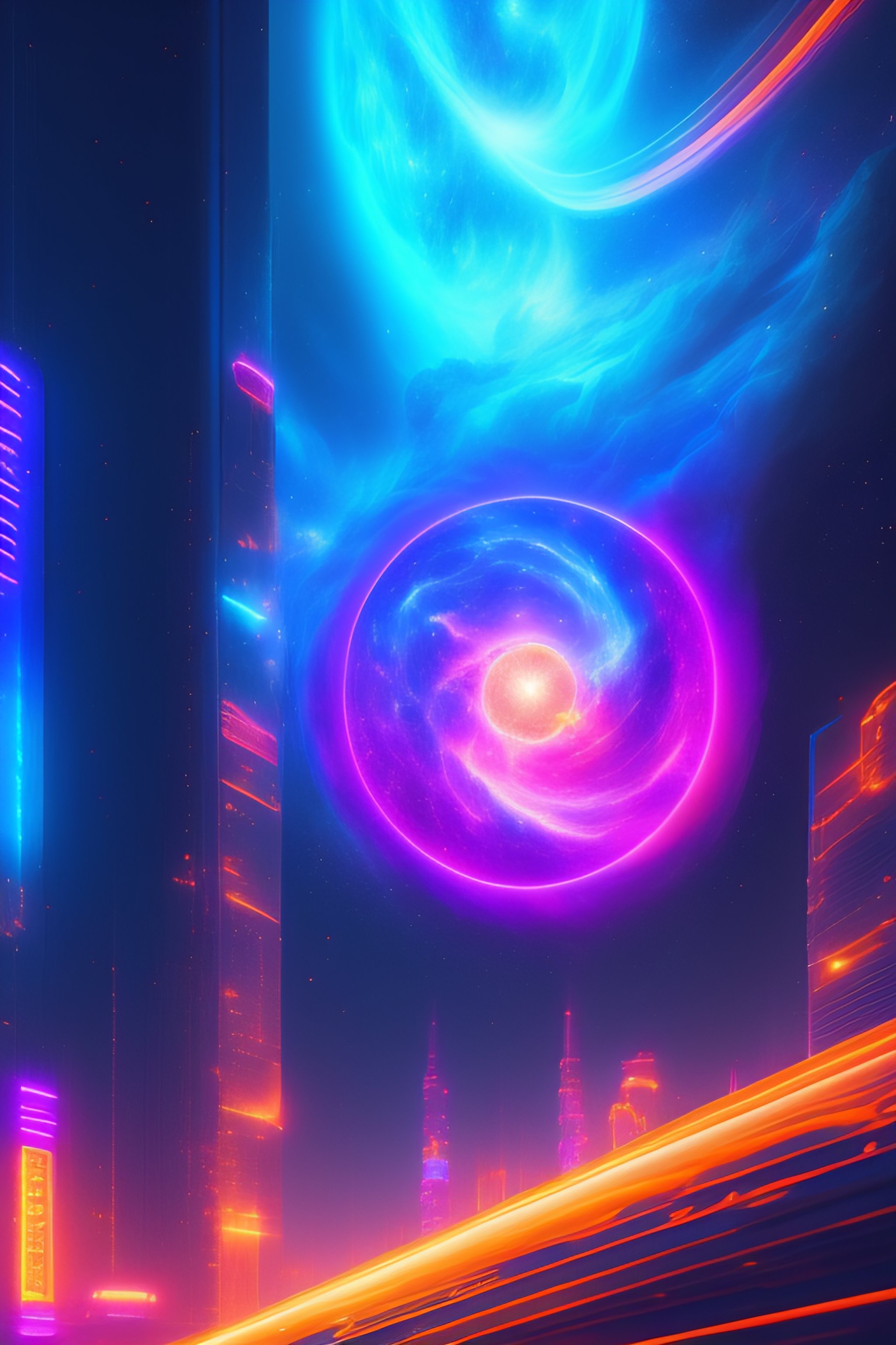 Lexica - Ultradetailed illustration of an energy spell in a galaxy ...