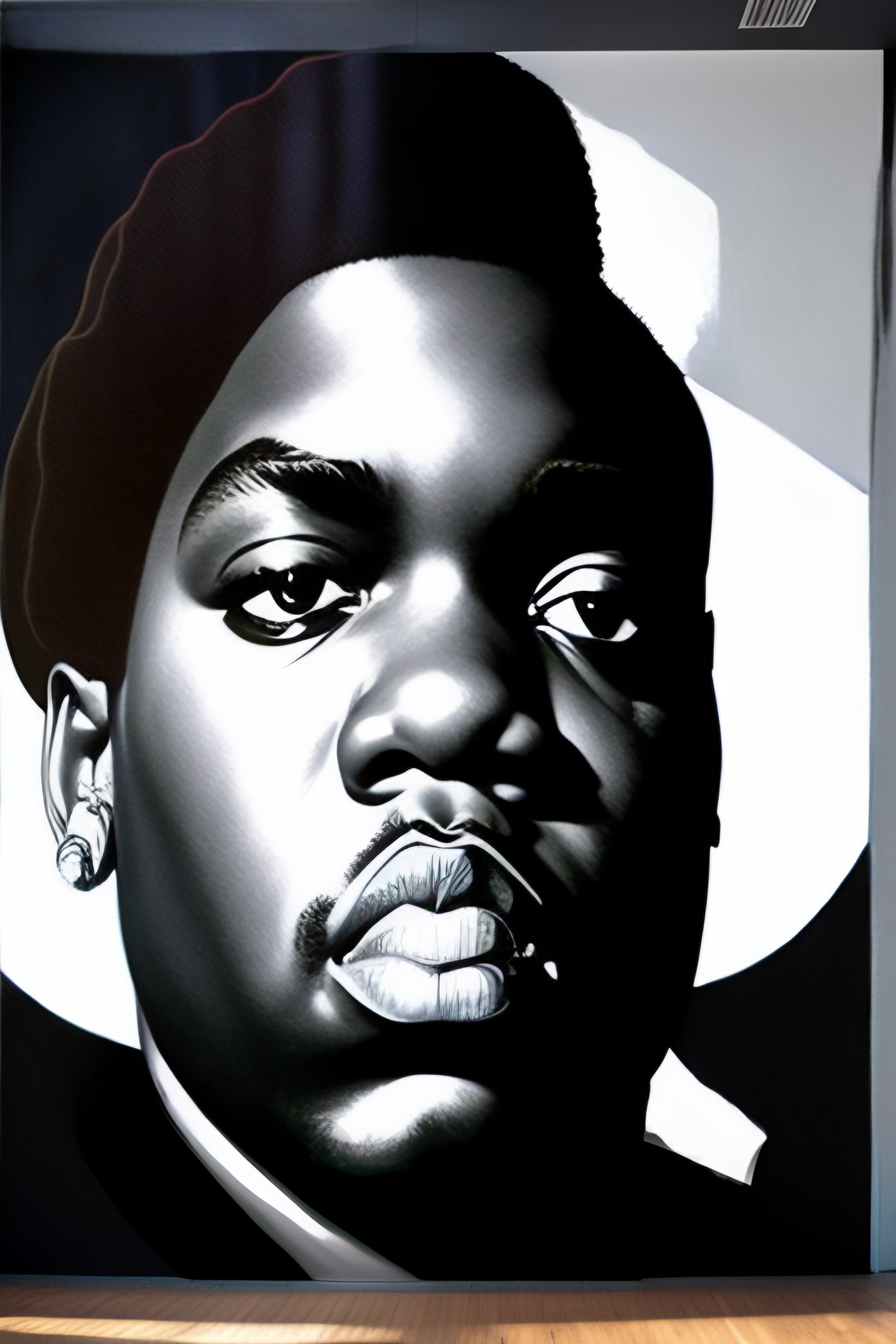 Lexica - Wall mural portrait of Notorious BIG, urban art,black and ...