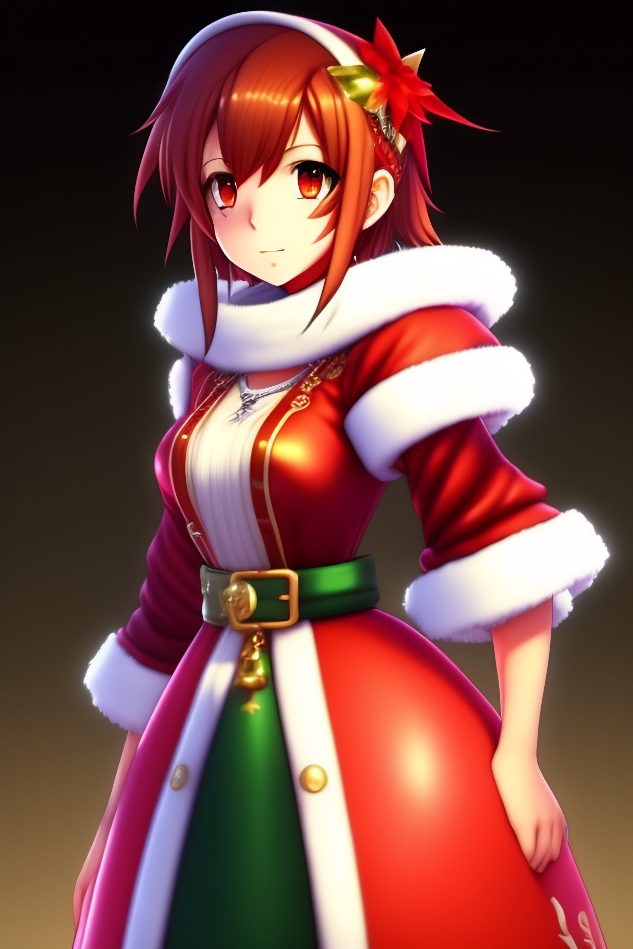 Lexica - Refia from final fantasy 3ds anime style dressing as a santa claus