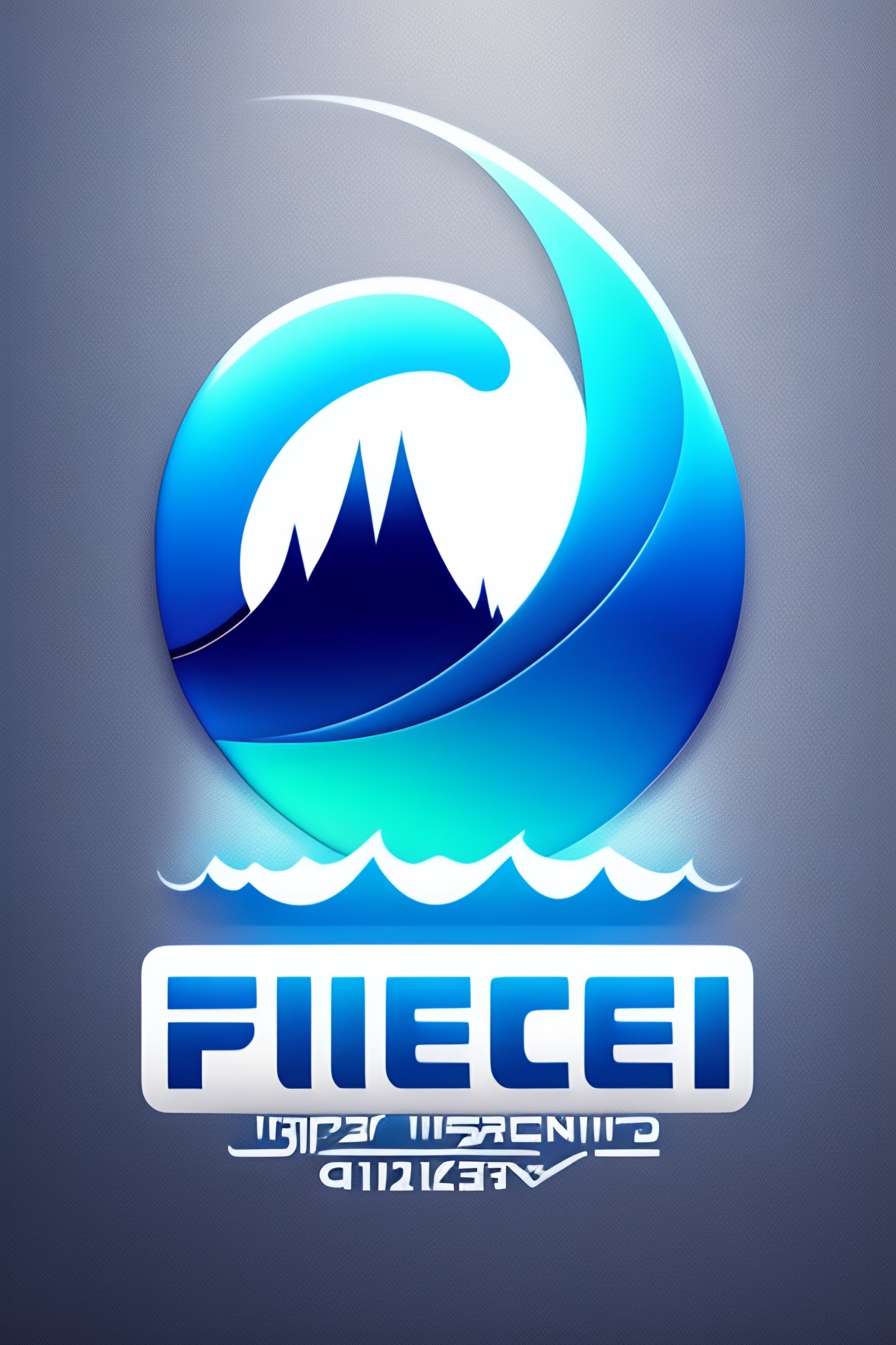 Lexica - Minimal blue fire galaxy yeti logo on white background