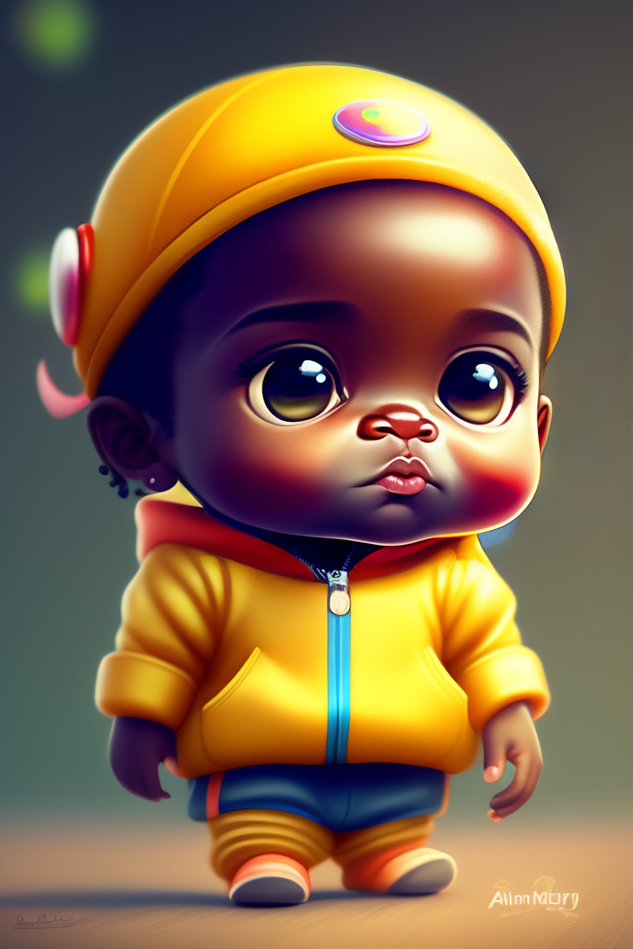 Lexica - Cute and adorable cartoon Burna Boy baby, fantasy, dreamlike ...