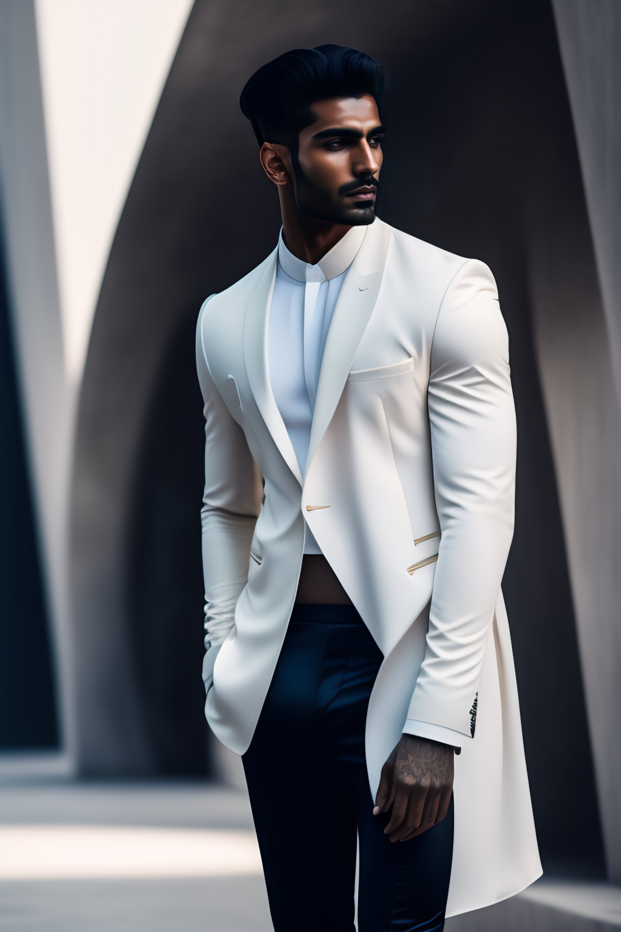 Lexica - Haute couture beautiful pakistani male, fashion model ...