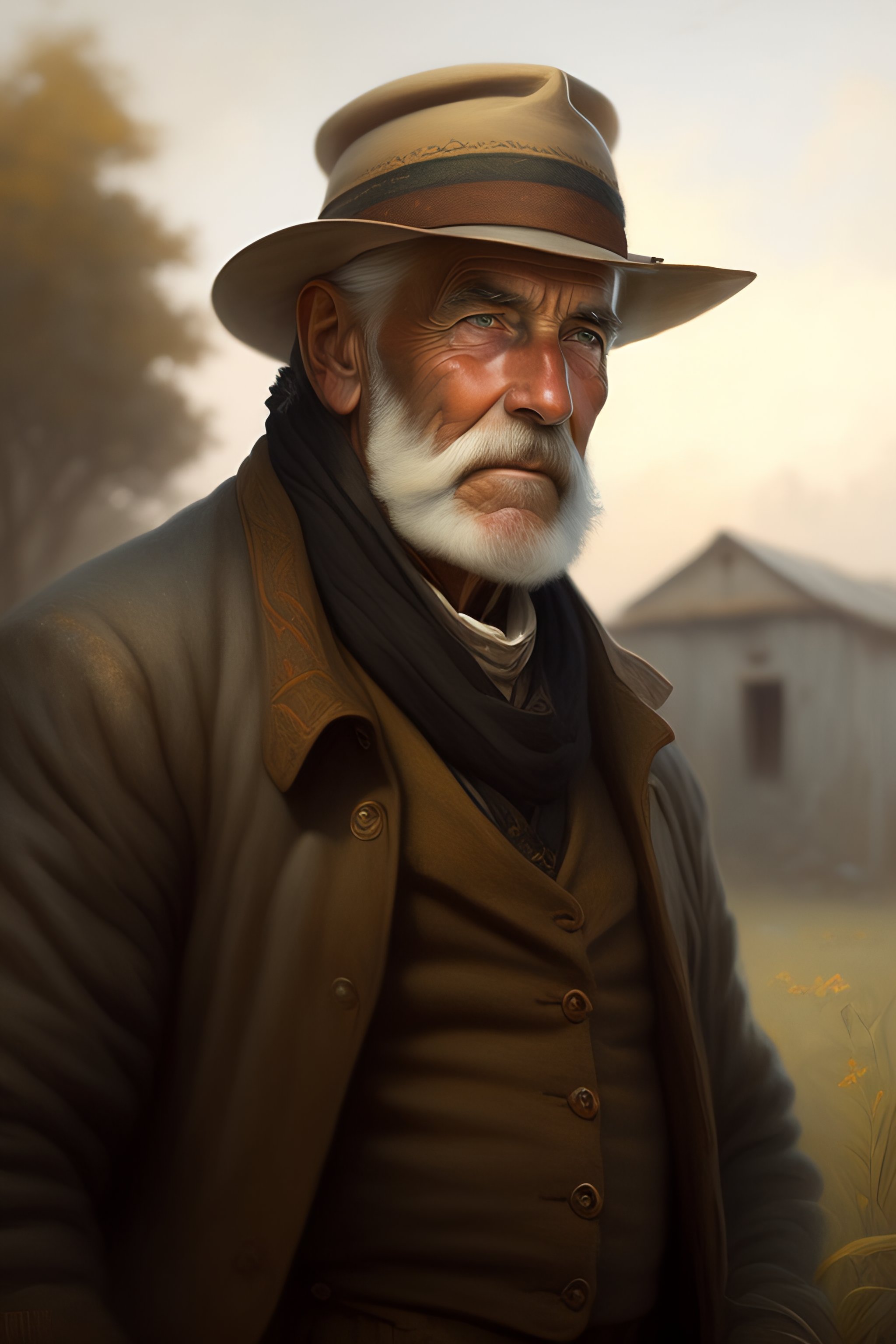 Lexica - A portrait of an old farmer in 19th century, beautiful ...