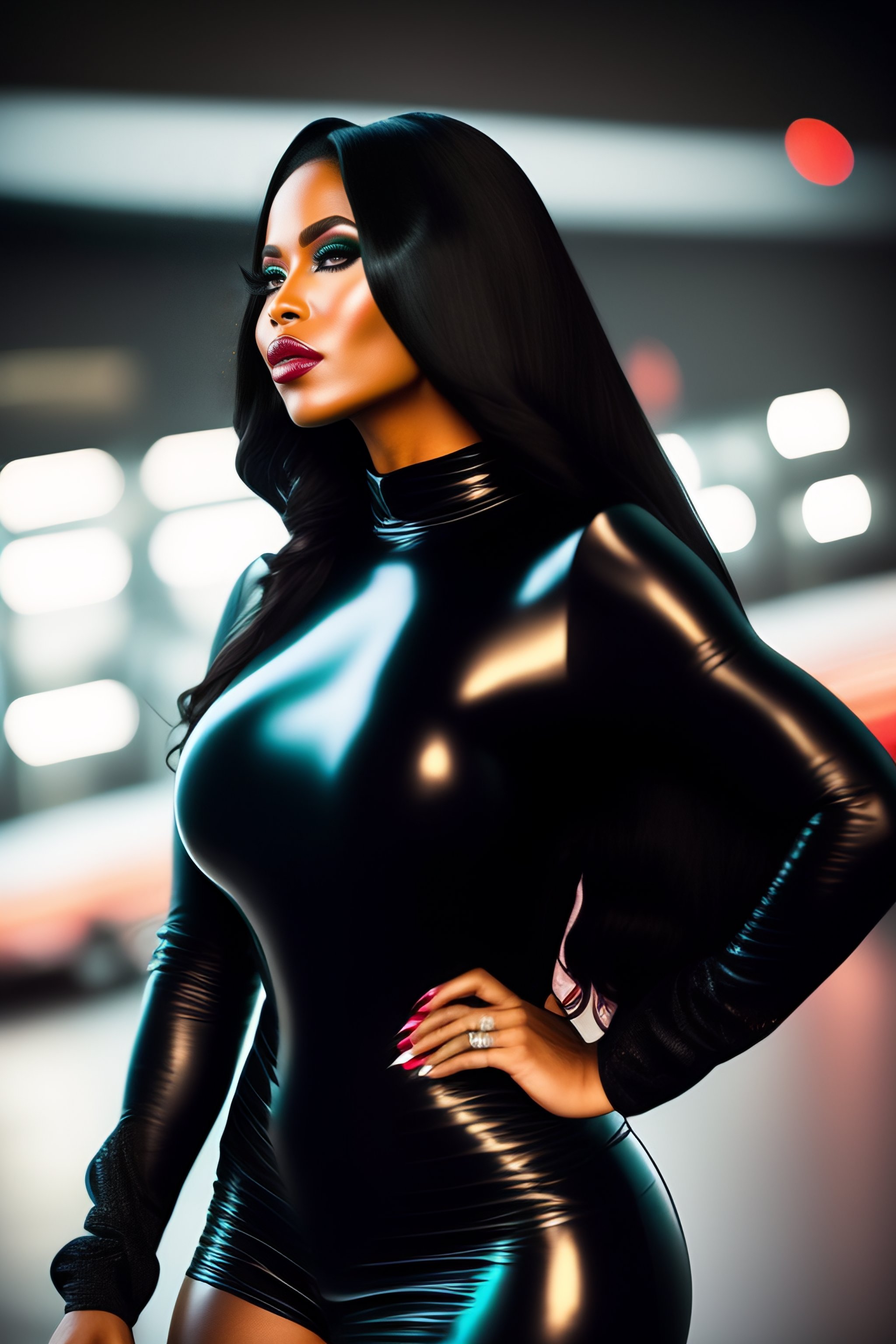 Lexica - Woman black latex moulded