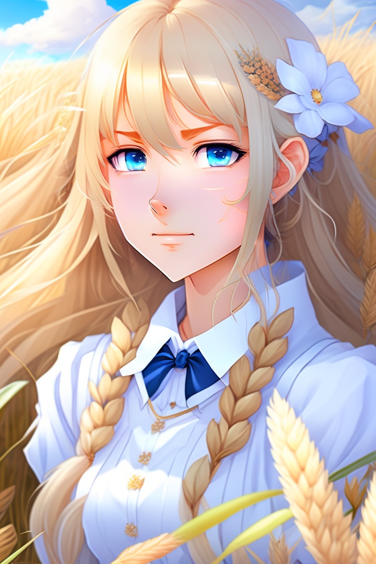 Lexica - A cute young anime girl with a very detailed face wearing a ...