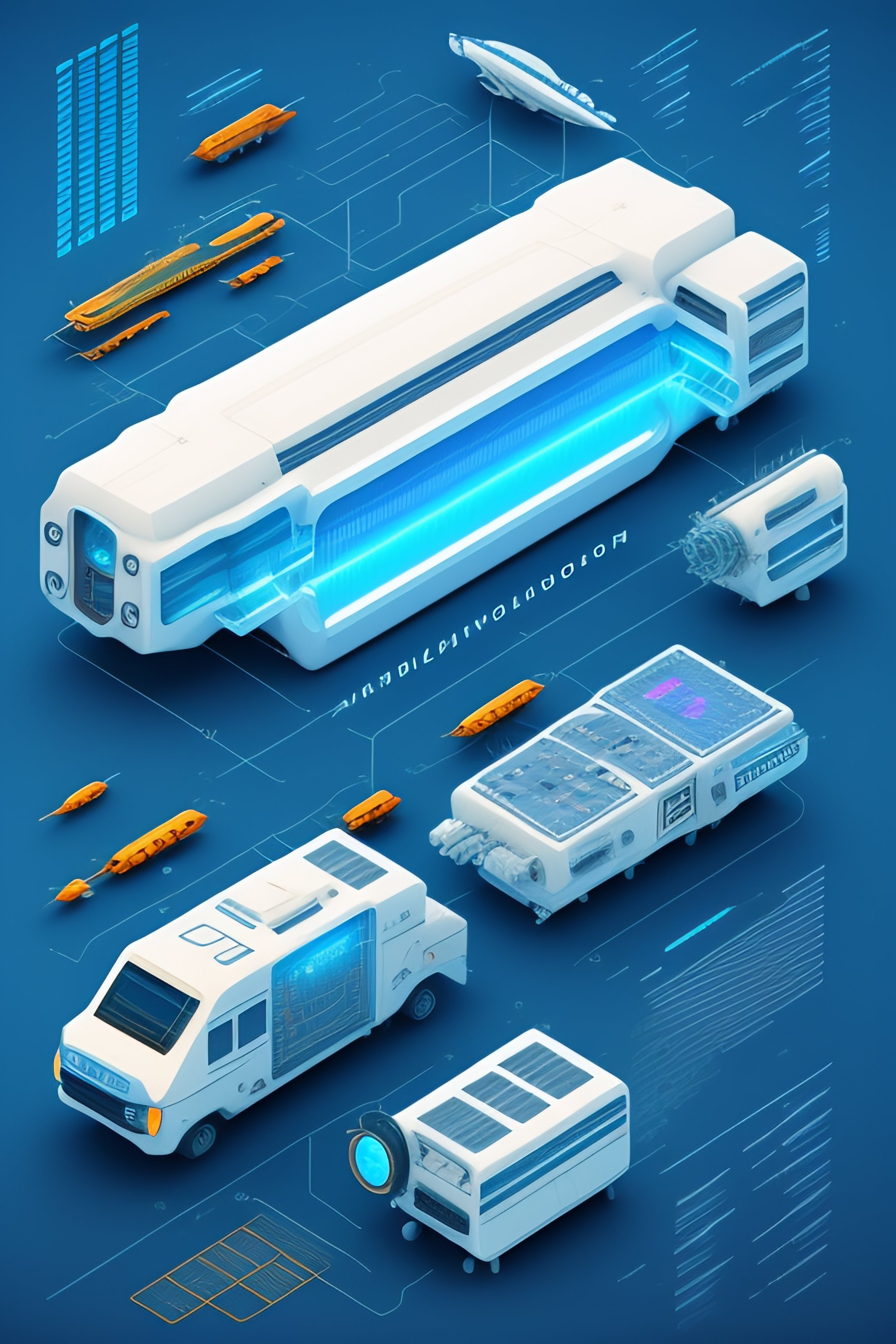 Lexica - Detailed schematics of a futuristic machine, lots of text ...