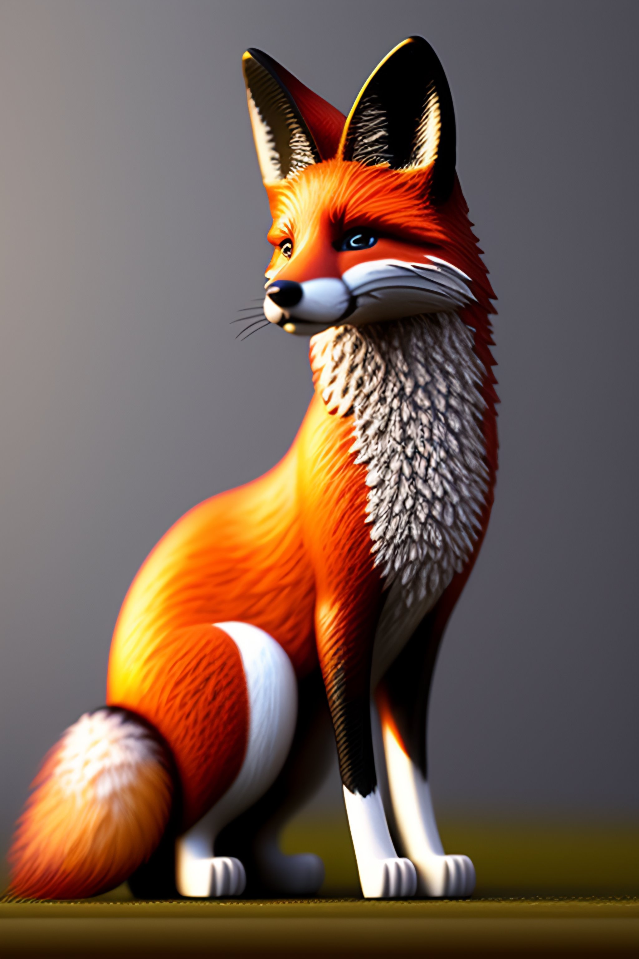 Lexica - Full-length punk fox realistic