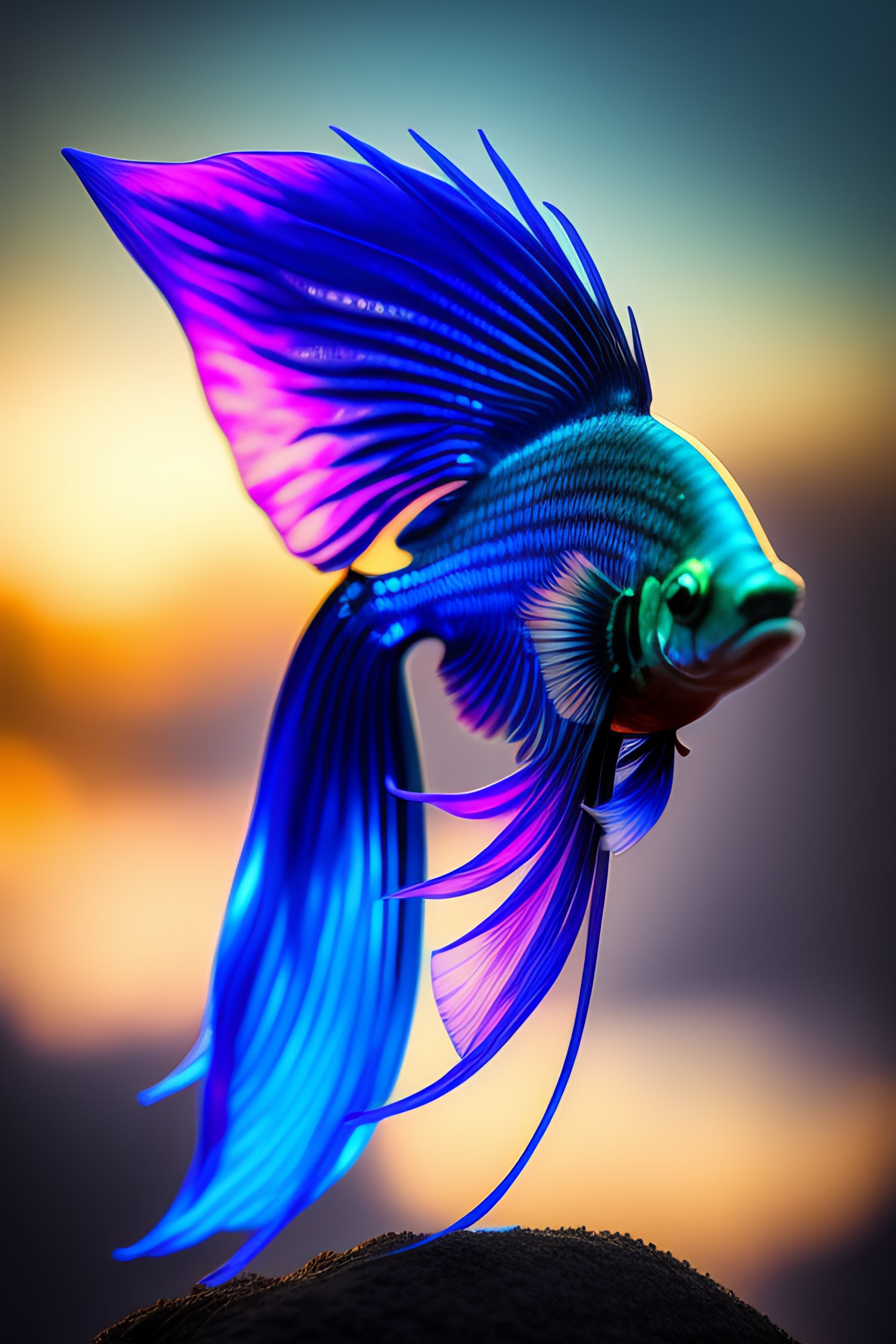 Lexica - Robotic cyber punk Betta fish made with steel and plastic ...
