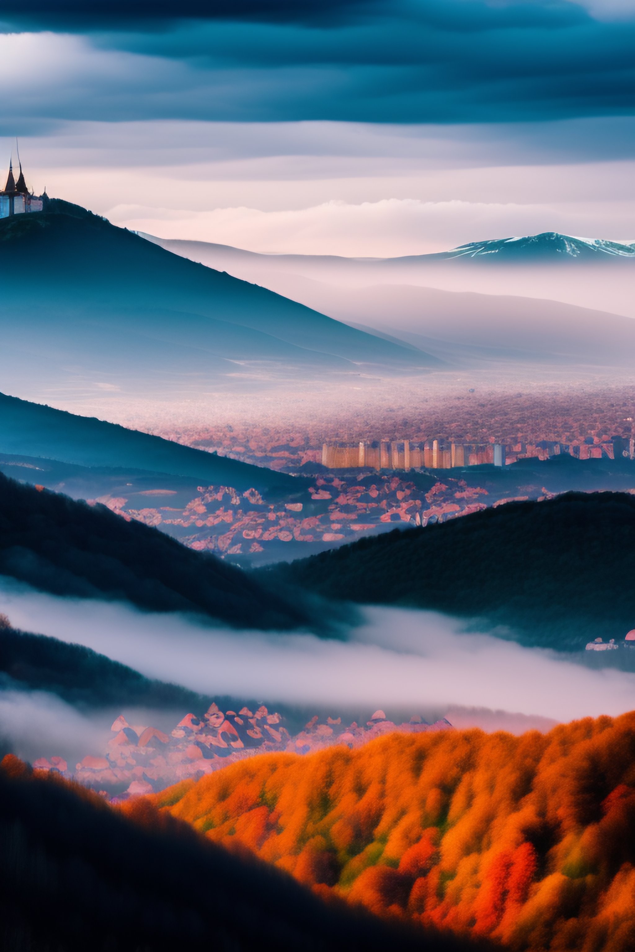 Lexica - An image of a futuristic city of brasov with unusual weather ...