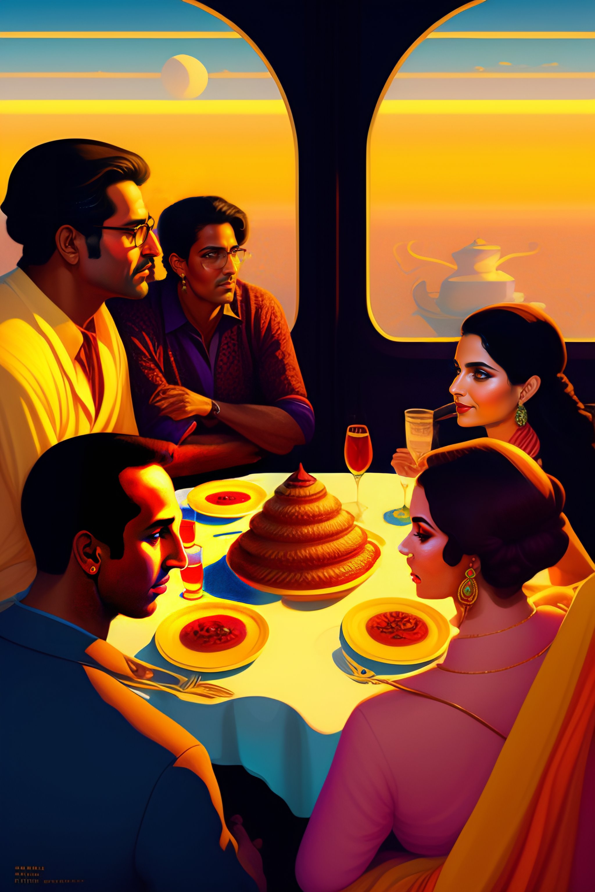 Lexica - Seinfeld indian restaurant party, digital art, illustration ...