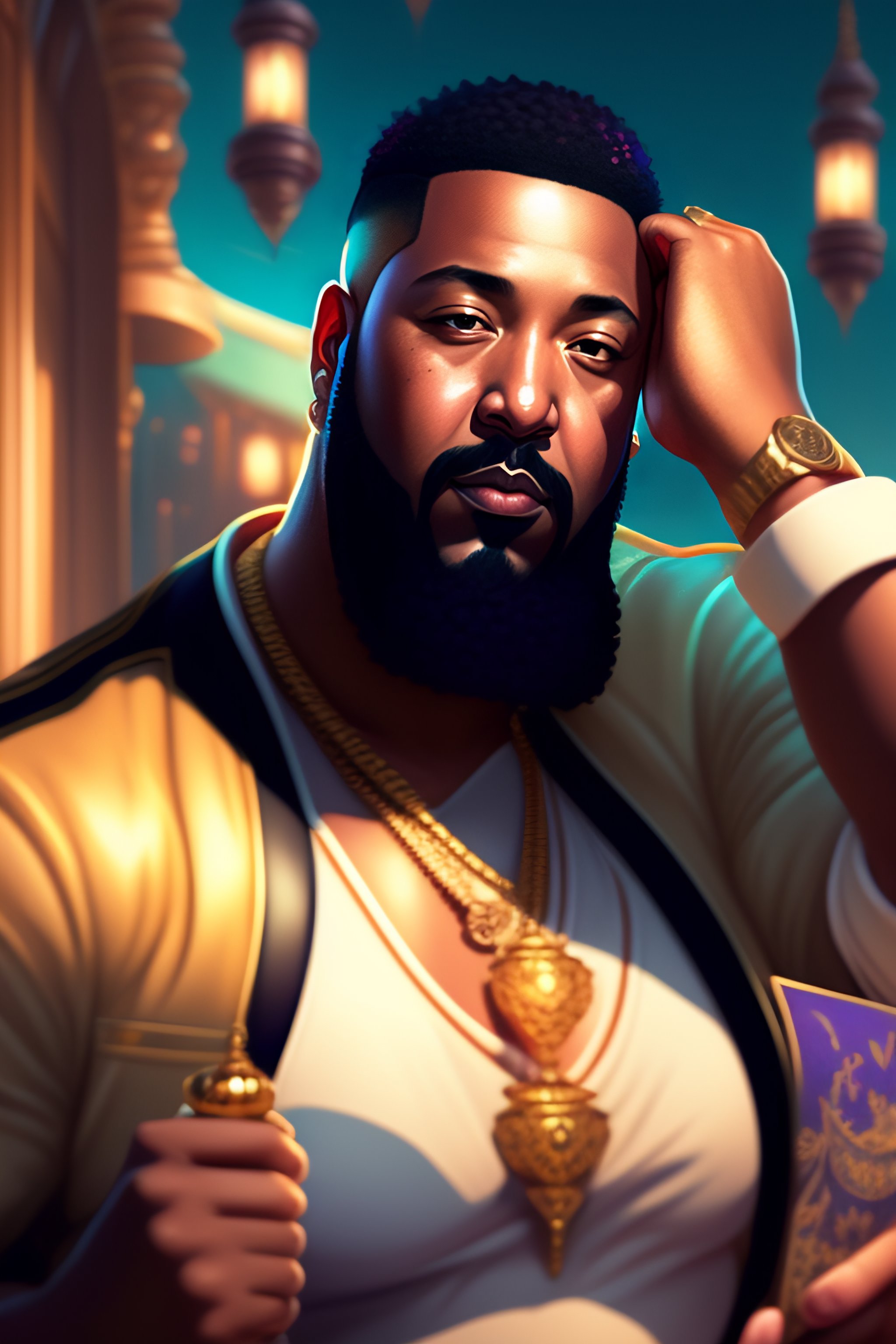 Lexica - Full body, front view, DJ Khaled playing cards, English pub ...