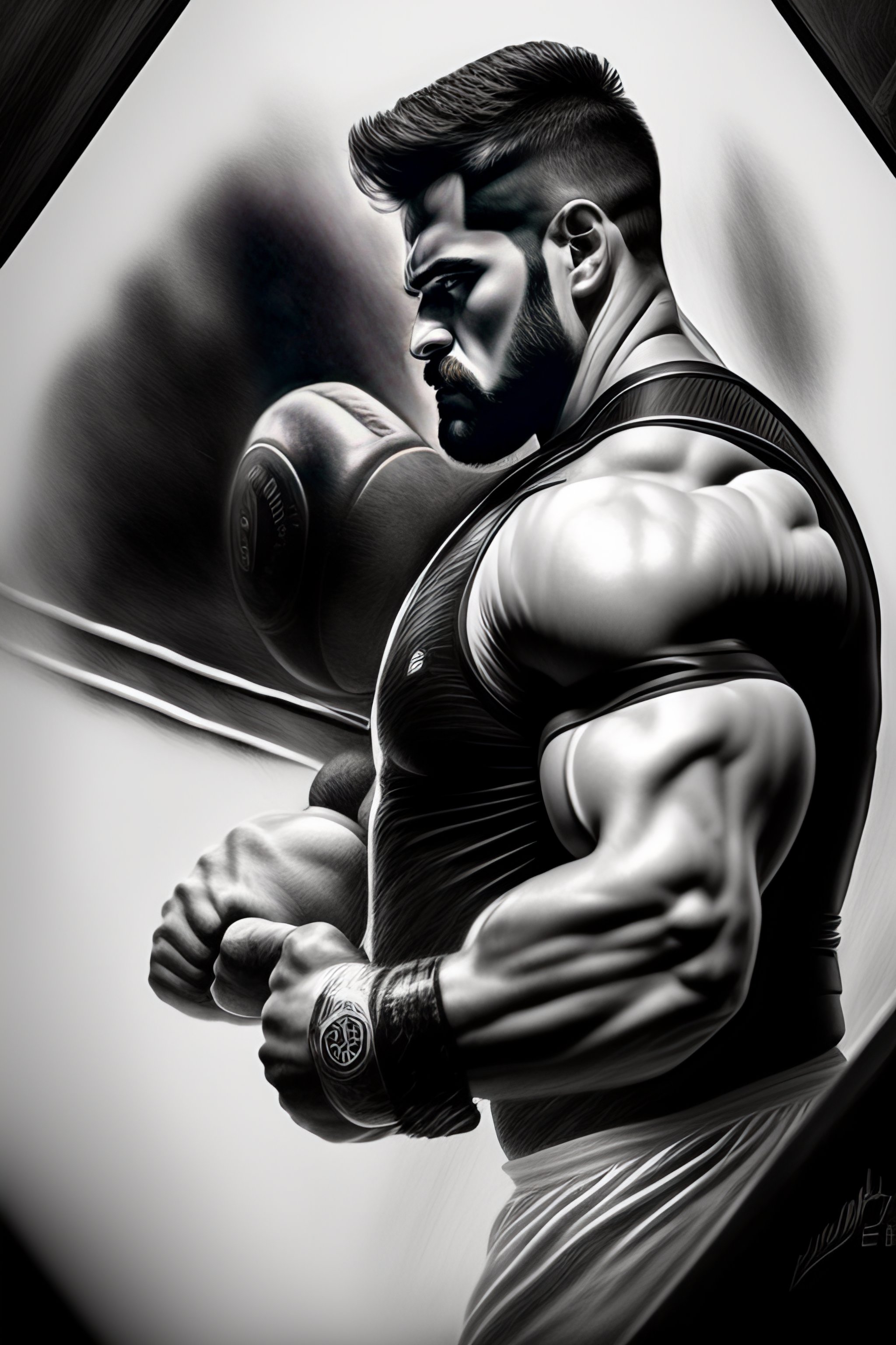 Lexica - Big strong arm armwrestling drawing sketch