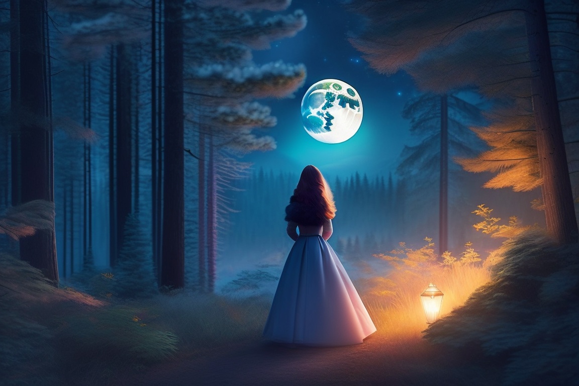 Lexica - One night, as she gazed out of her window at the full moon ...