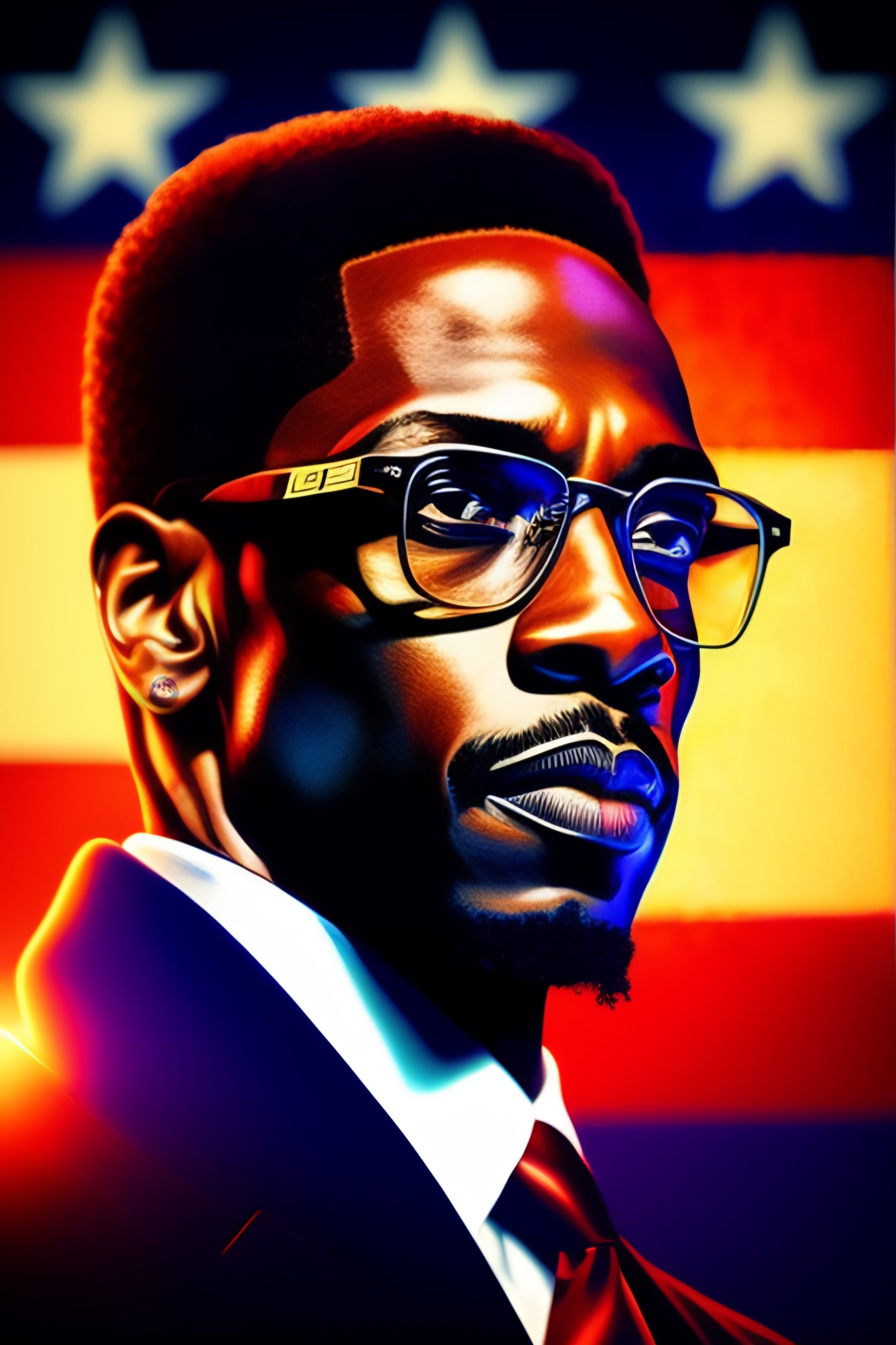 Lexica - Malcom X as captain america blender 4k nikon 35mm hyper ...