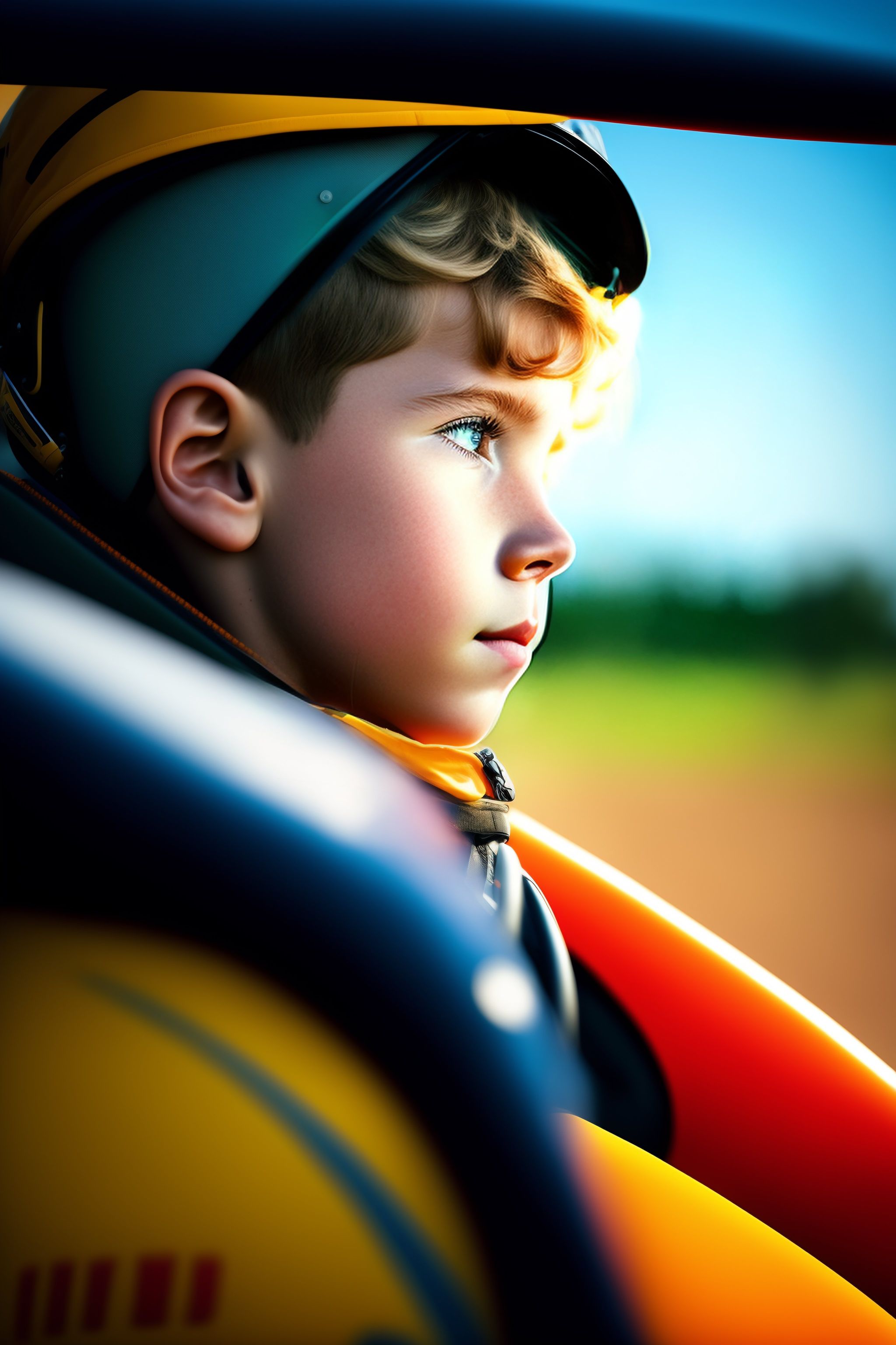 Lexica - Portrait of a kid pilot in a glider