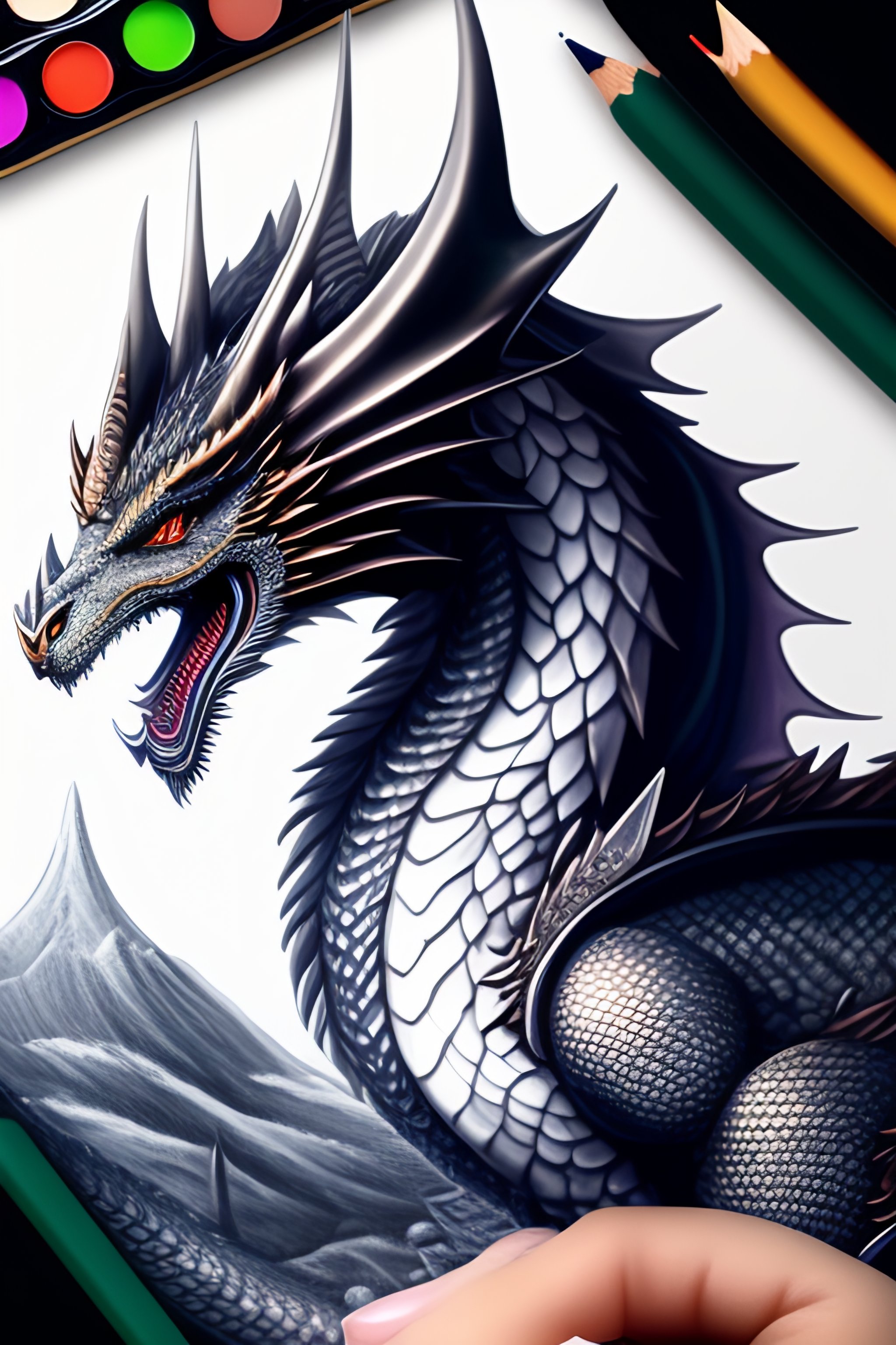 Lexica - Drawing manga fantasy legendary dragon