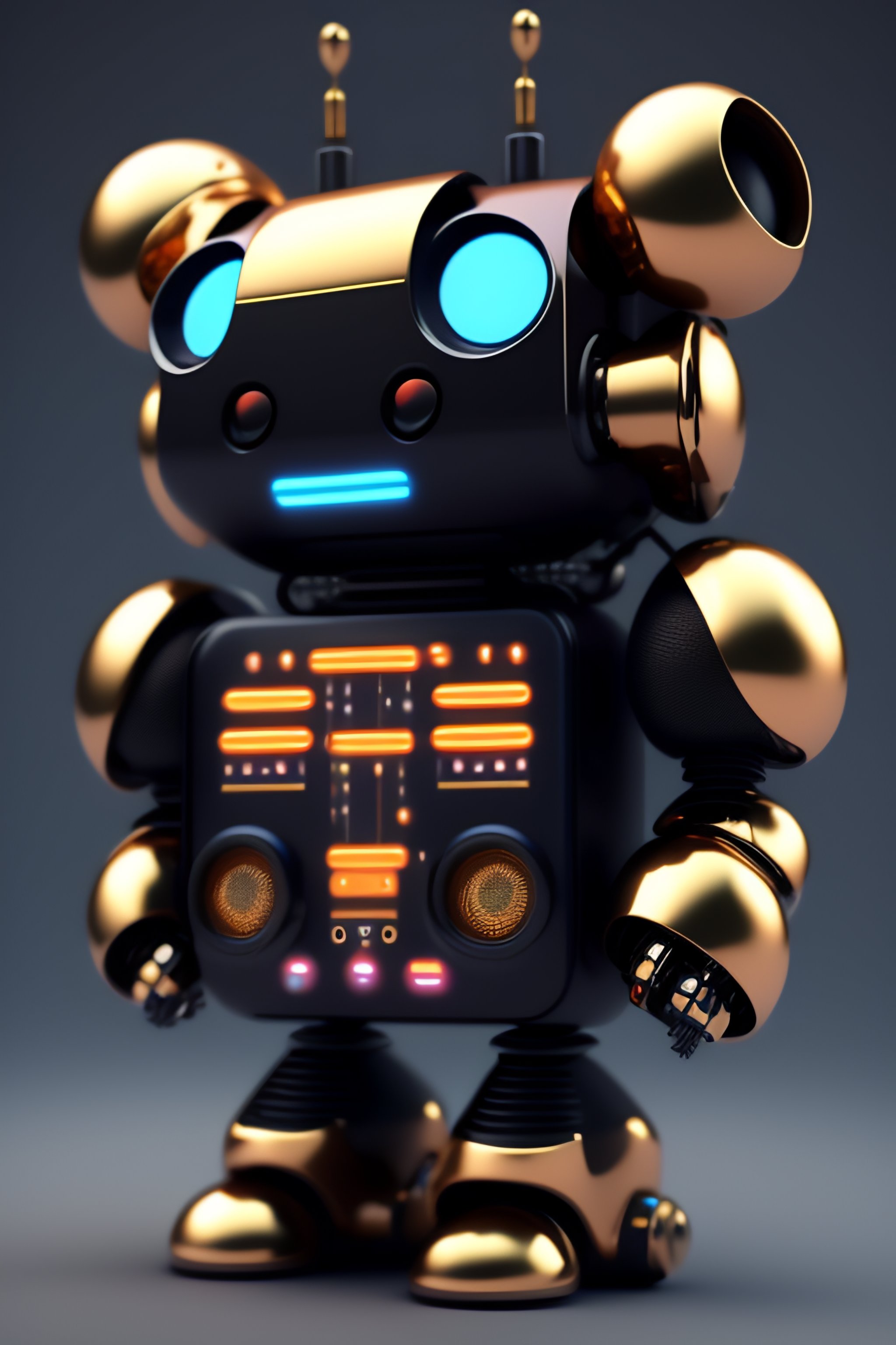 Lexica - A very cute robot with a LCD screen for a face made from ...