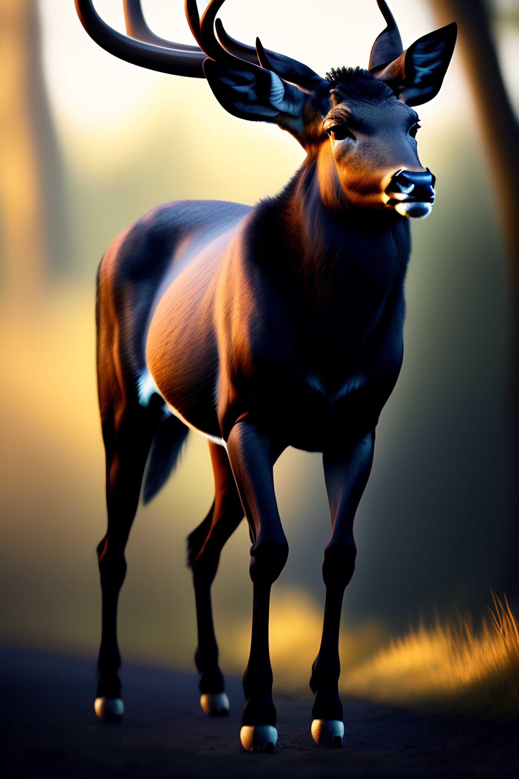 Lexica - A large, deer-like creature with shimmering, completely black ...