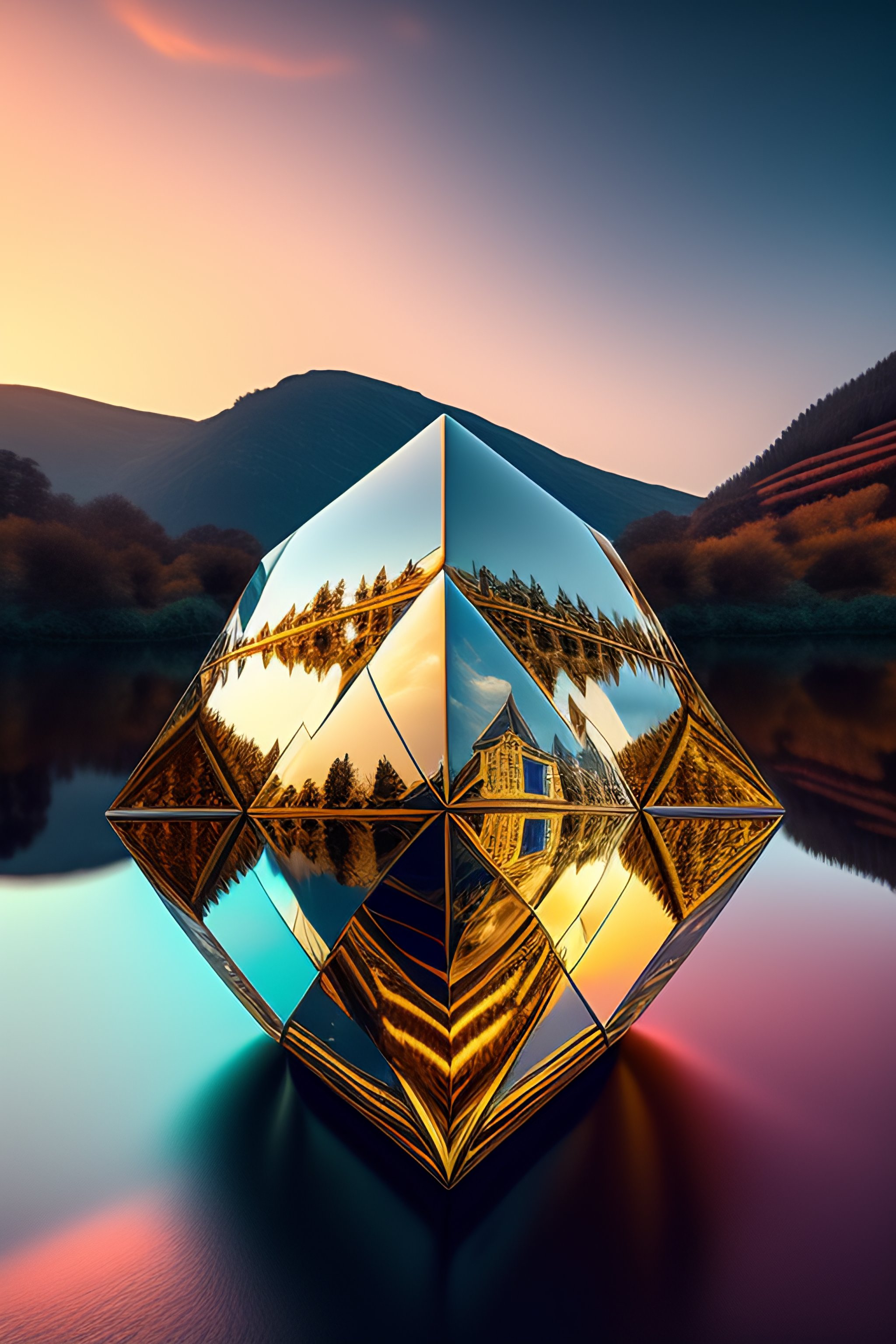 Lexica - A stuning image of beaulifull mirrored infinite icosahedron ...