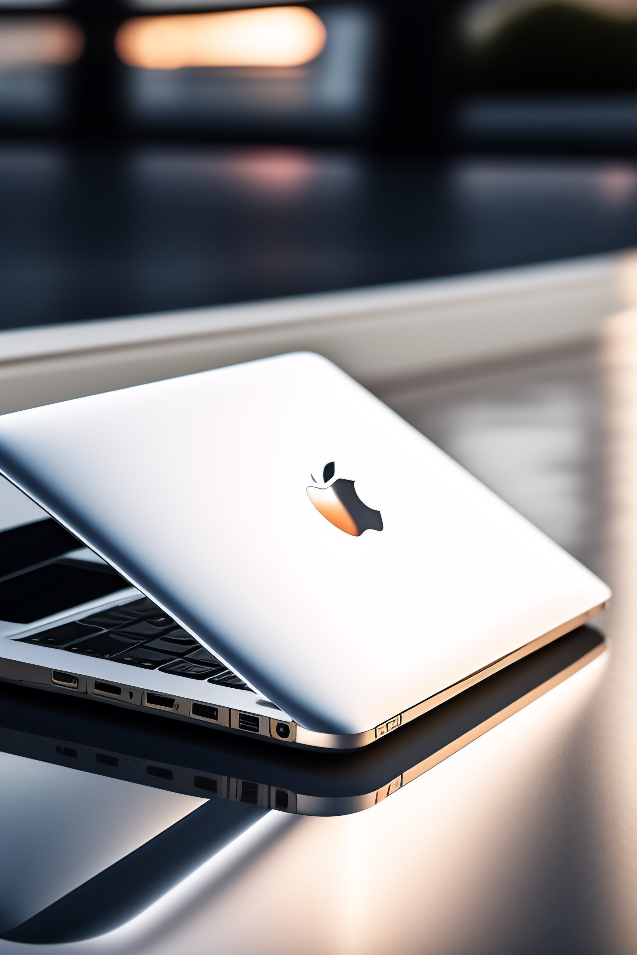 Lexica - Macbook laptop Ultra hd! editorial, white and chrome, iso 400