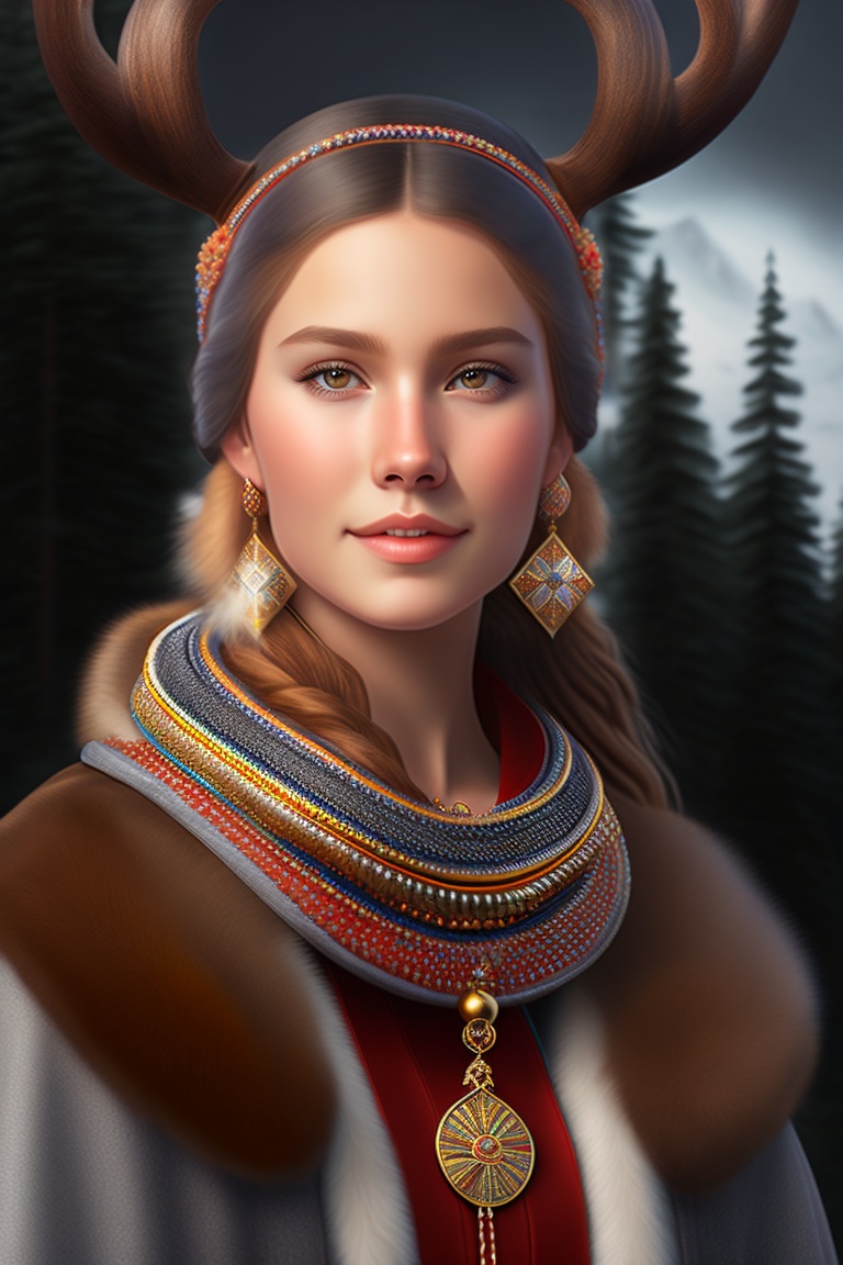 Lexica - A beutyfull sami girl from Laponia, jwellery,traiditional ...