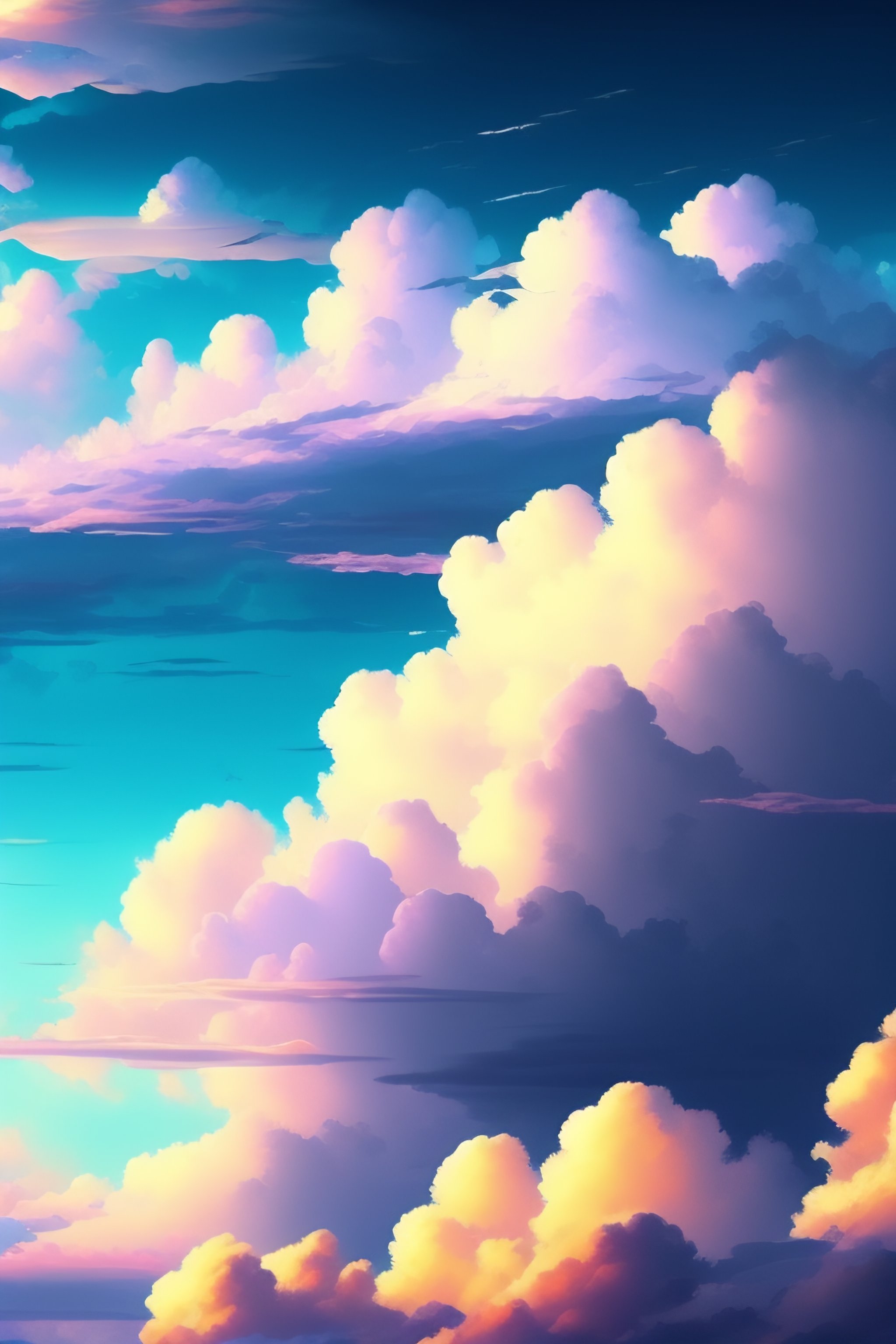 Lexica - Clouds, anime background