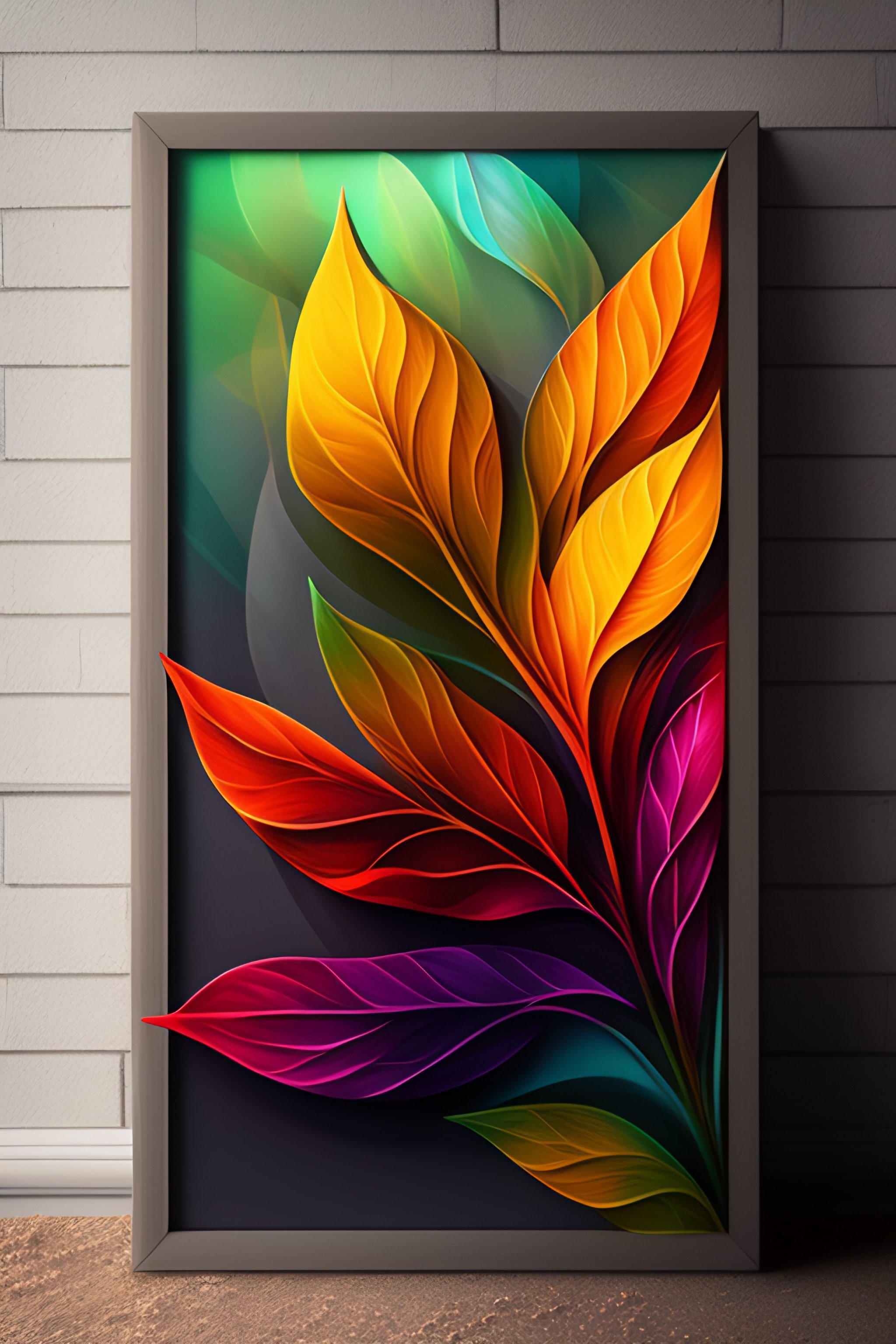 Abstract Leaf Painting