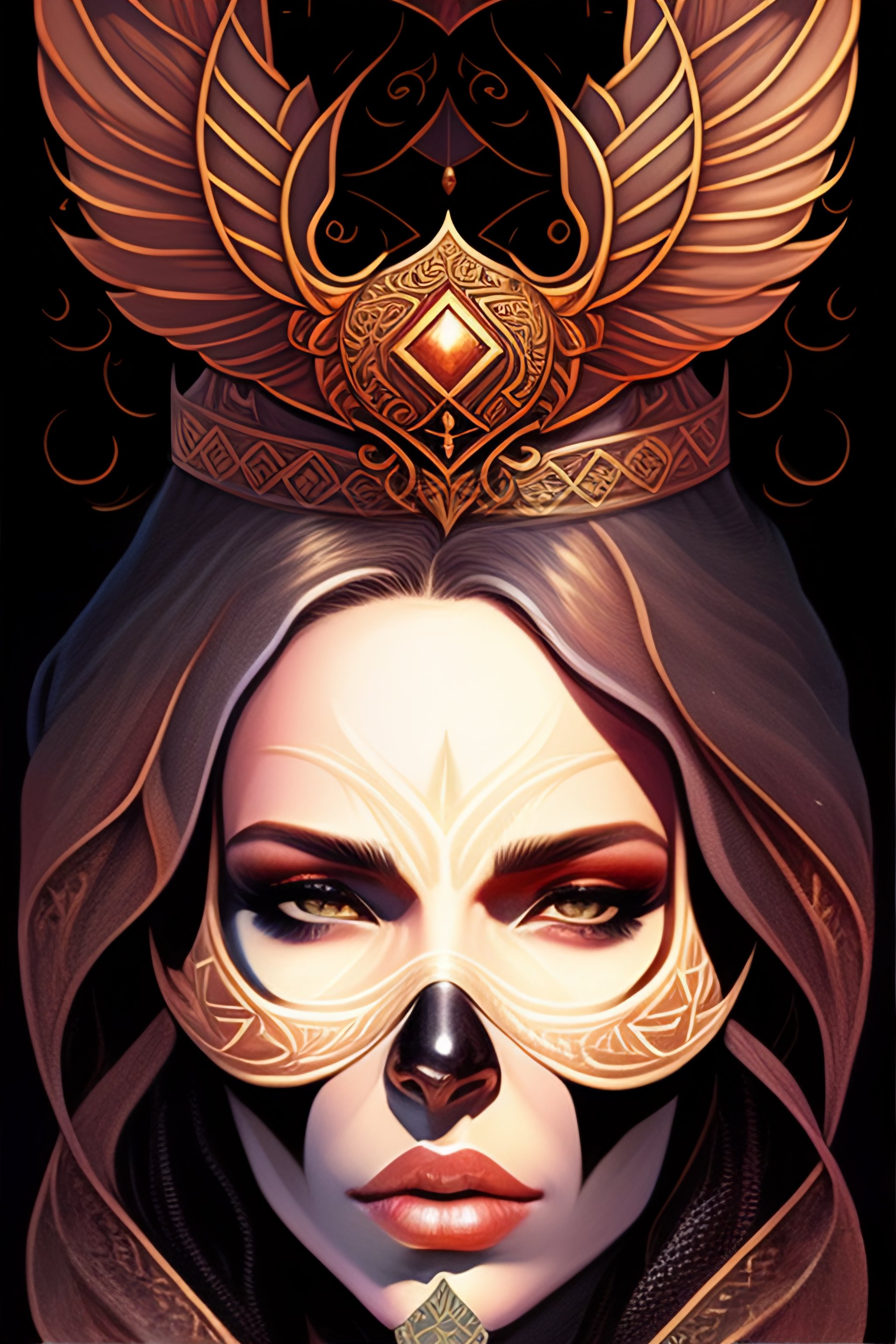 Lexica - Symmetry comic cover art of a skull head, dnd, high fantasy ...