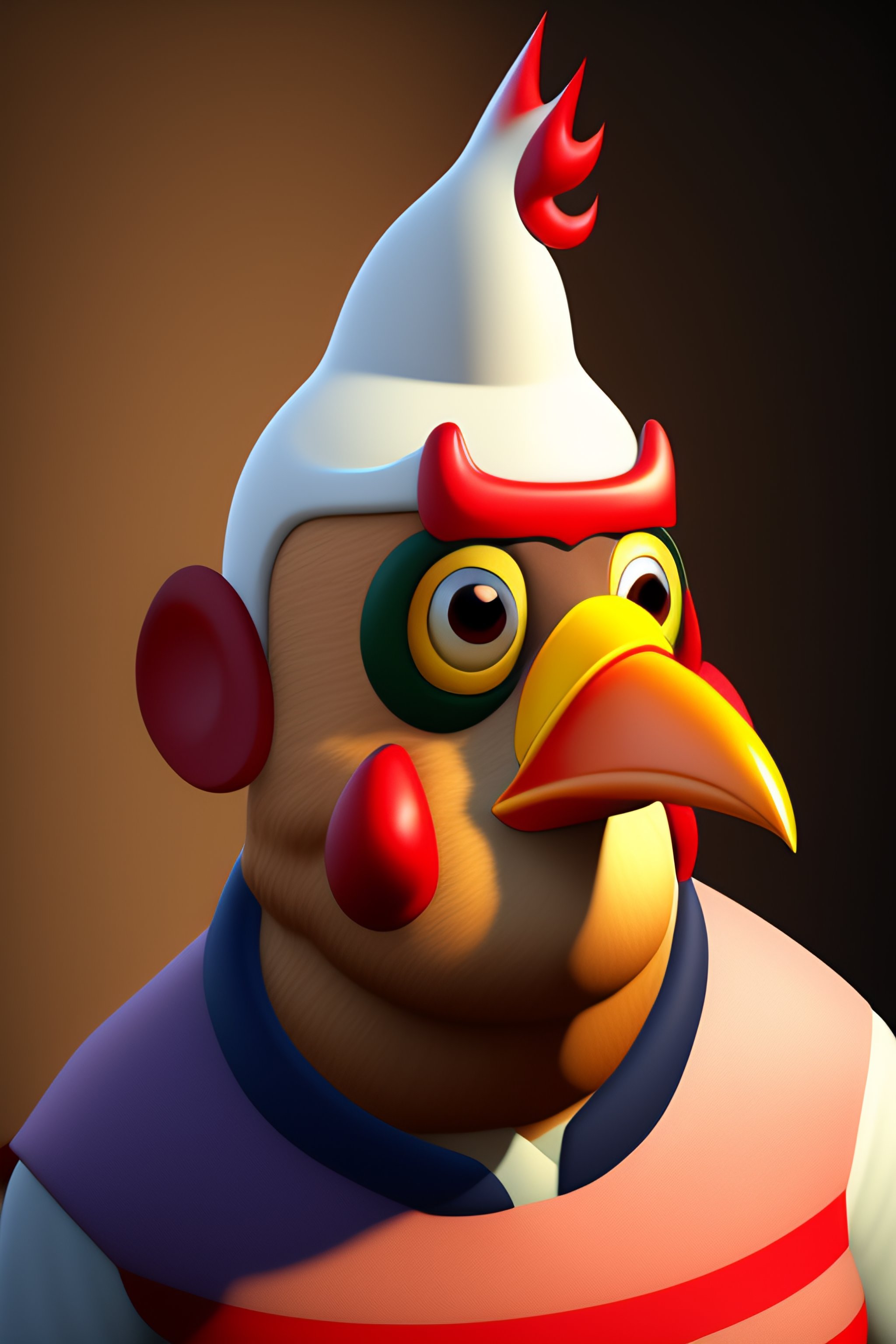 Lexica - Stupid Chicken mask. 3D cartoon. Funny.