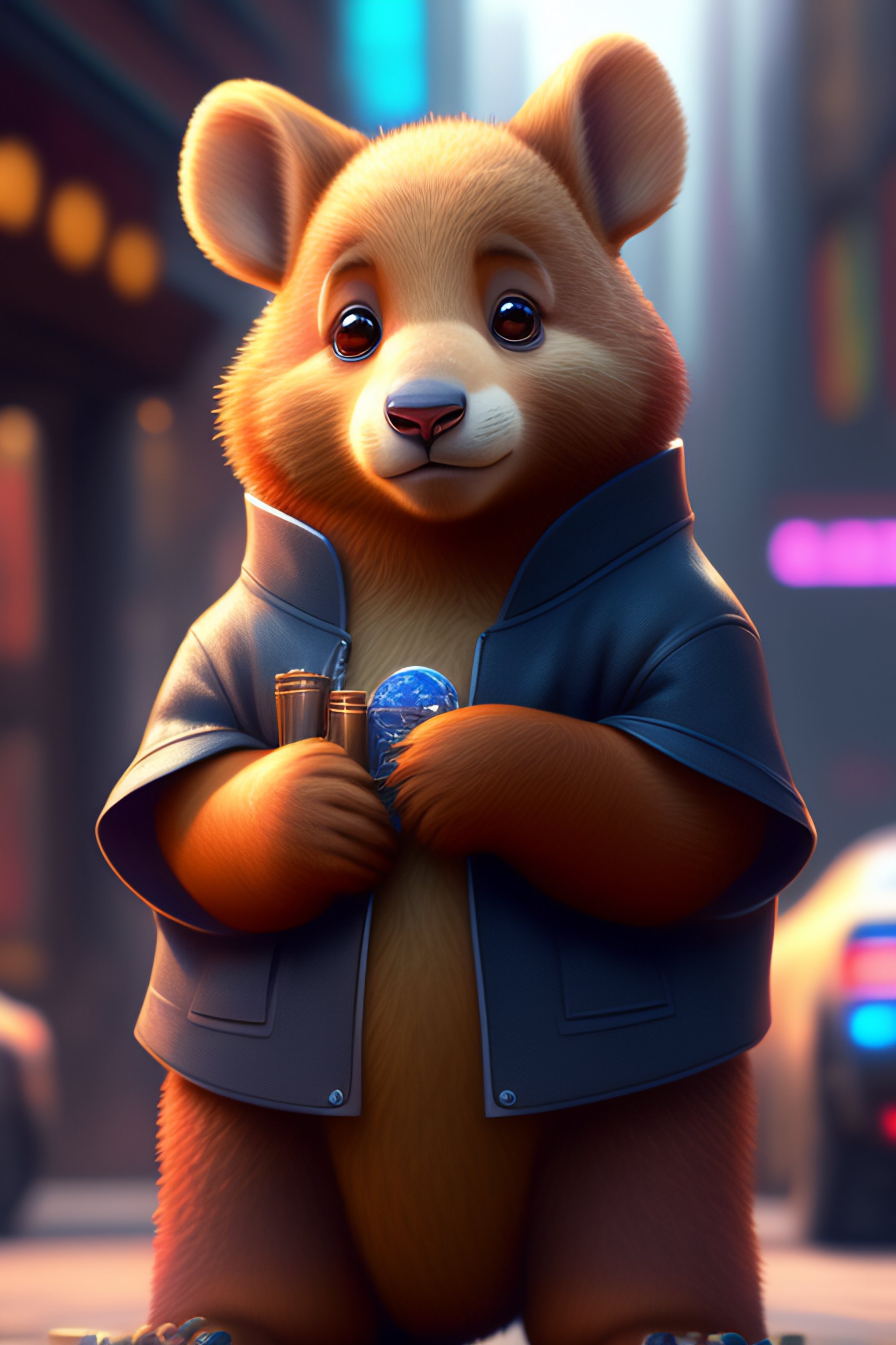 Lexica - Portrait of a incredibly cute bear, eating a mouse, zootopia ...