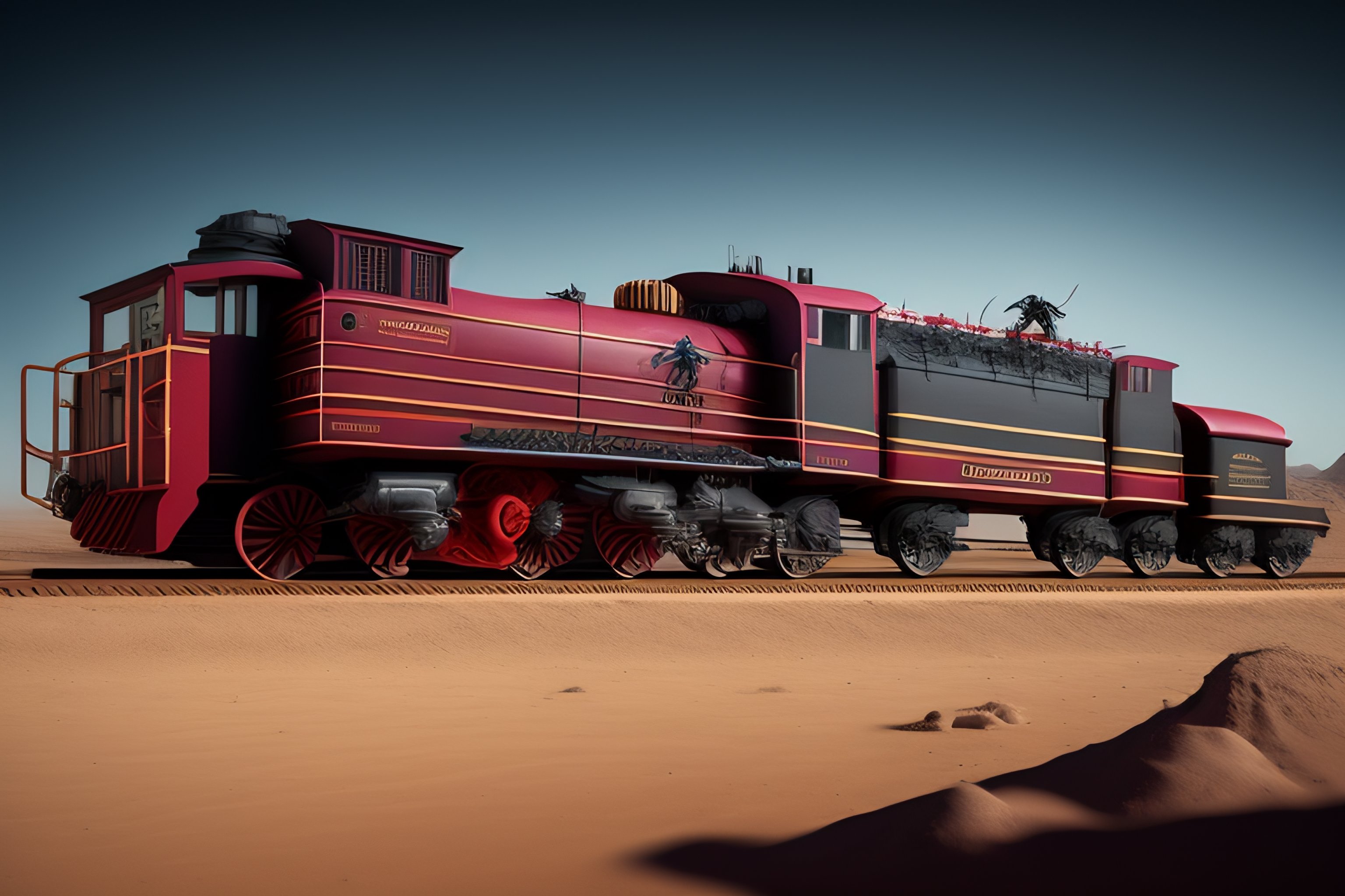 Lexica - Hyperdetailed cinematic portrait of an evil spider-train ...