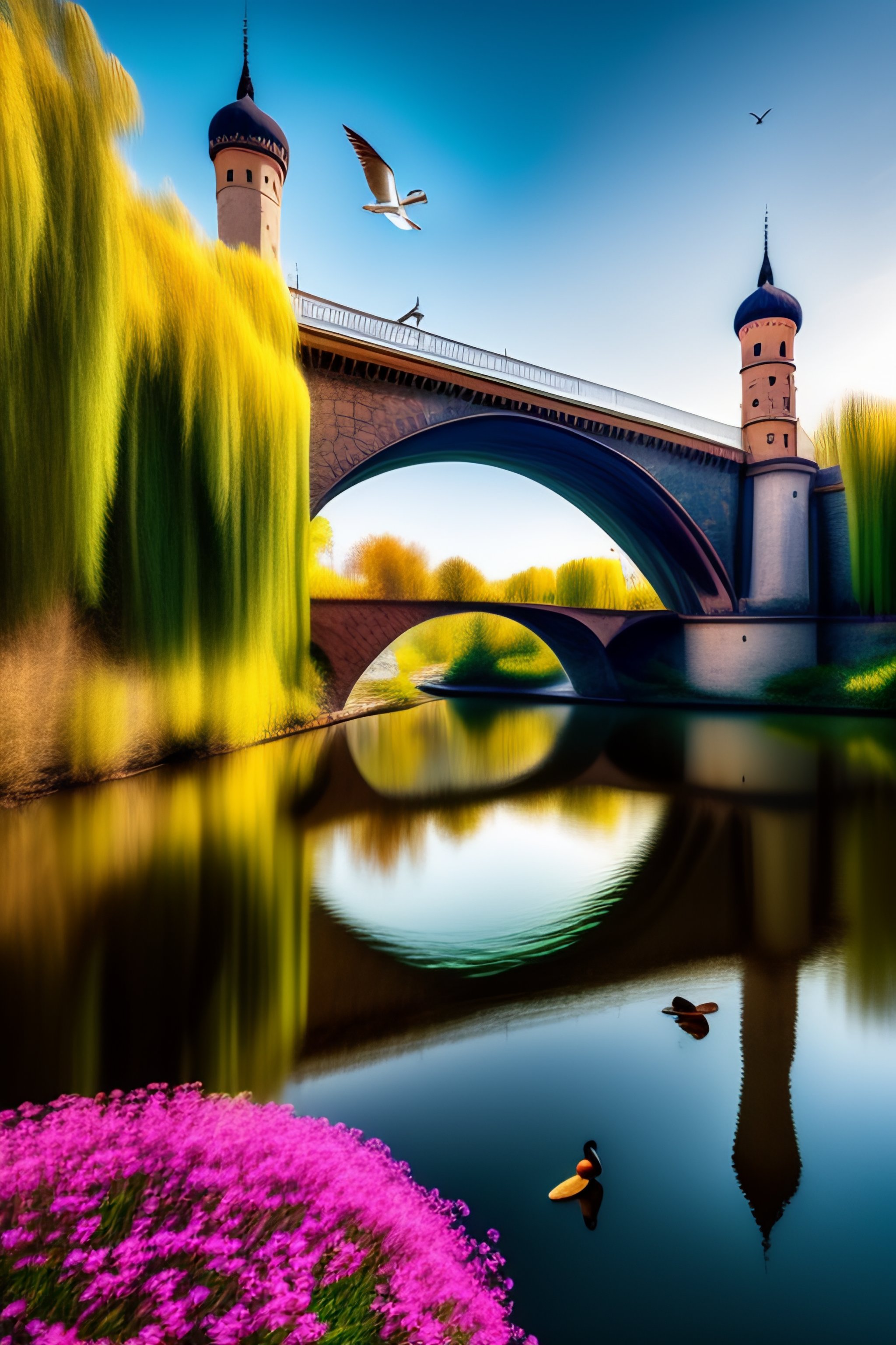 Lexica - Győr in the spring, the Kossuth bridge above the Mosoni Duna ...