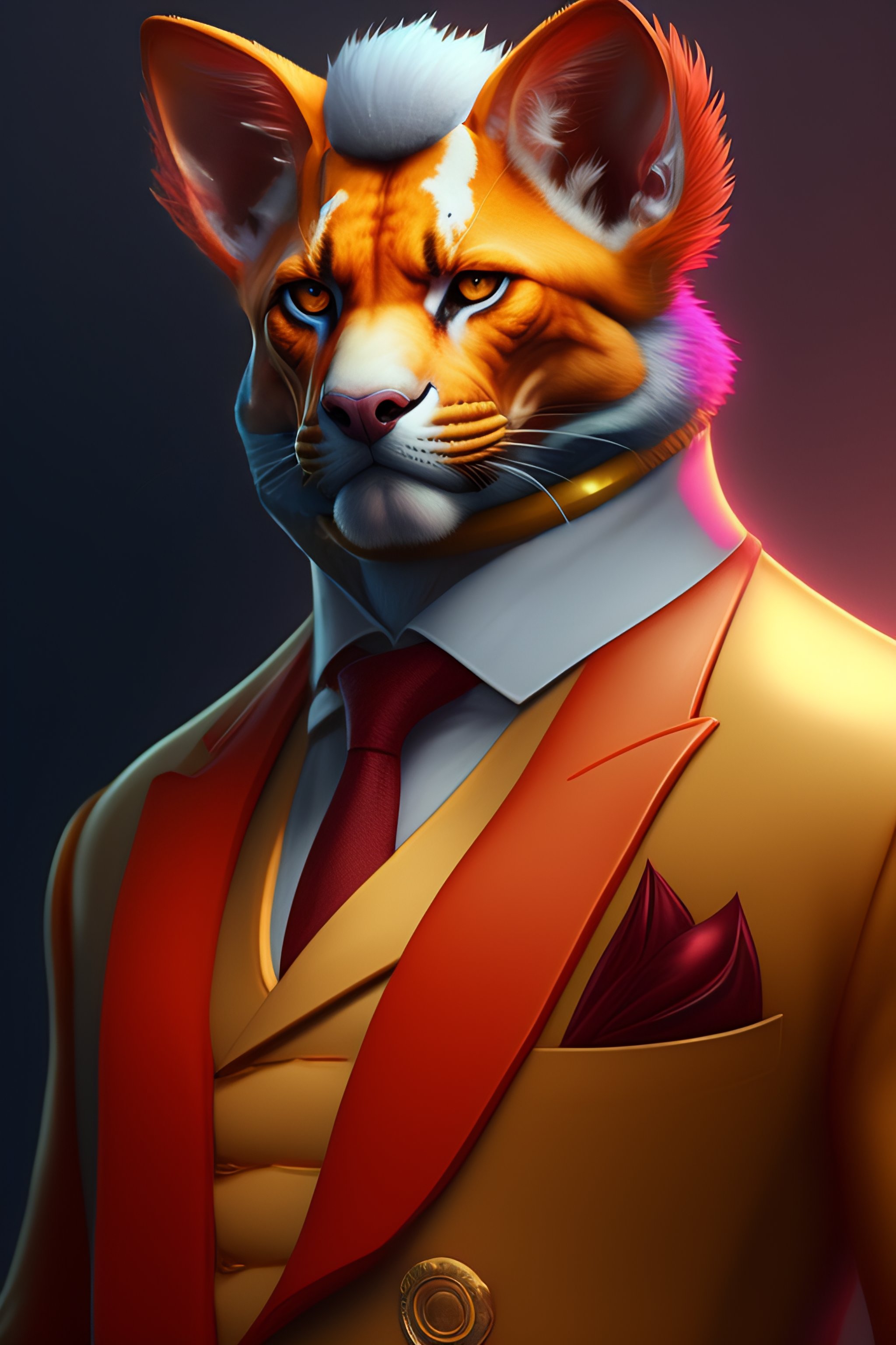 Lexica - Anthro furry humanoid lion, three piece suit, character ...